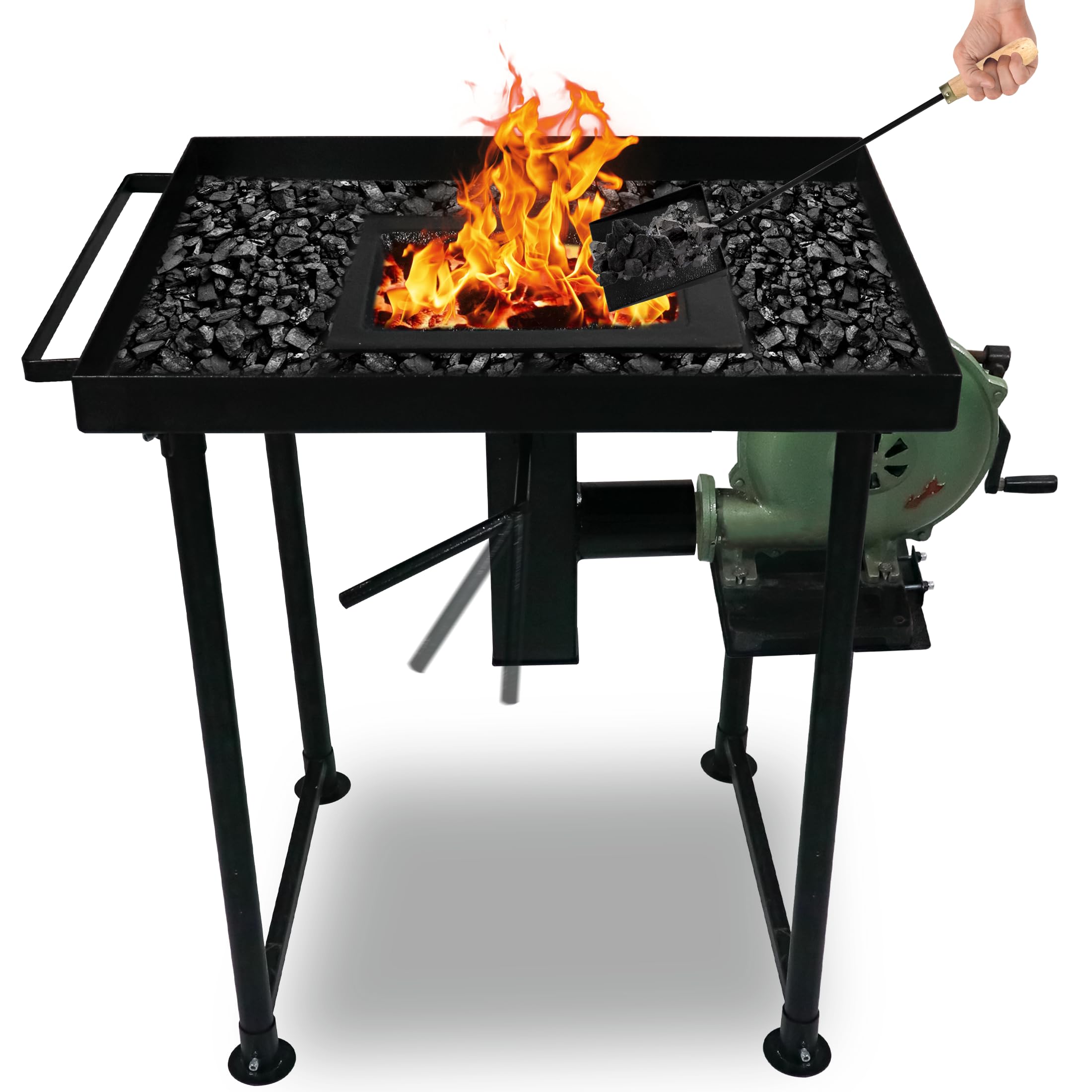 Amazon.com: SIMOND STORE fire Pot Coal Forge Stand with Hand Blower ...