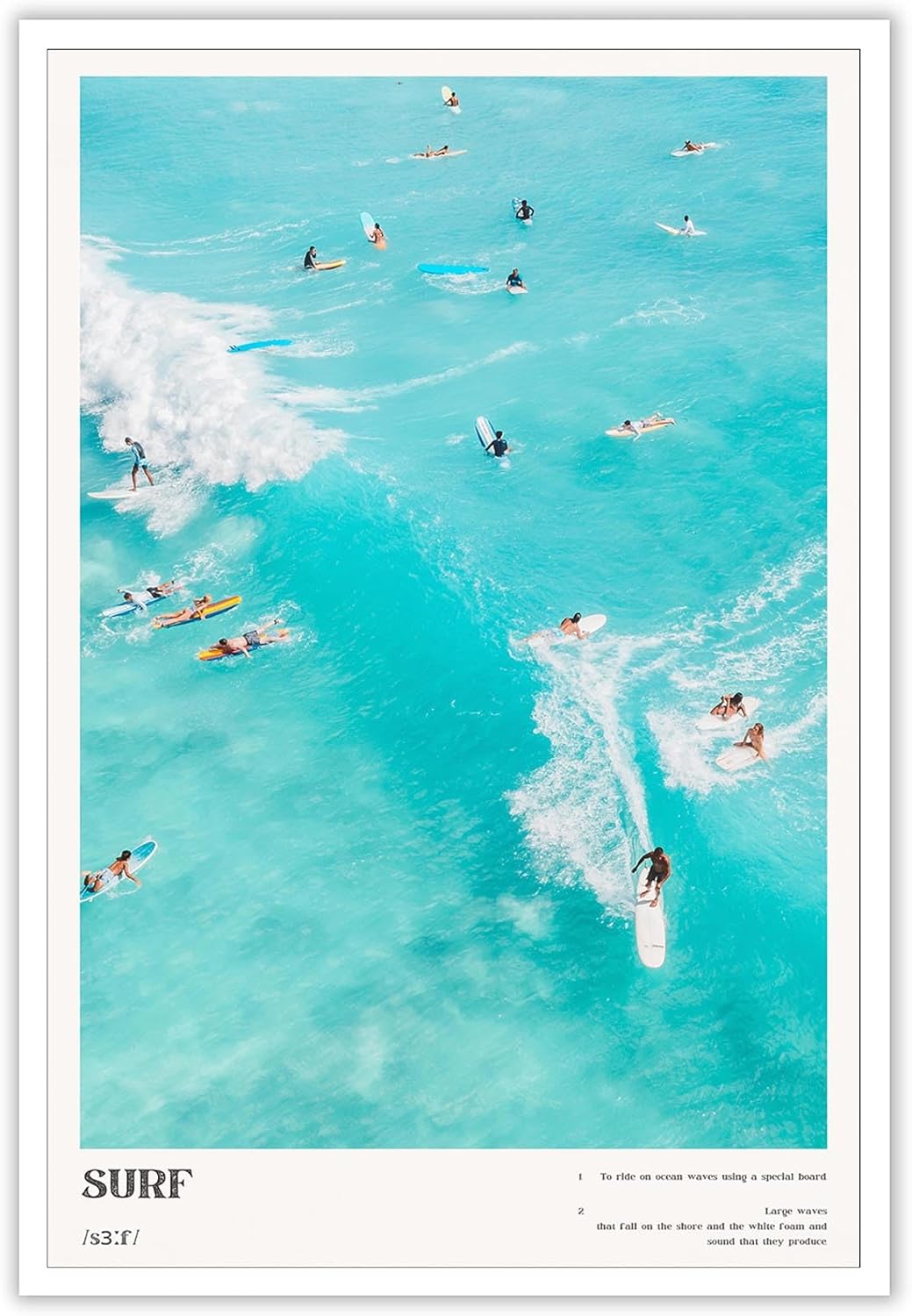 Amazon.com: Bittiler Blue Coastal Surf Up Poster Trendy Life Summer Beach Multiplayer Ocean ...