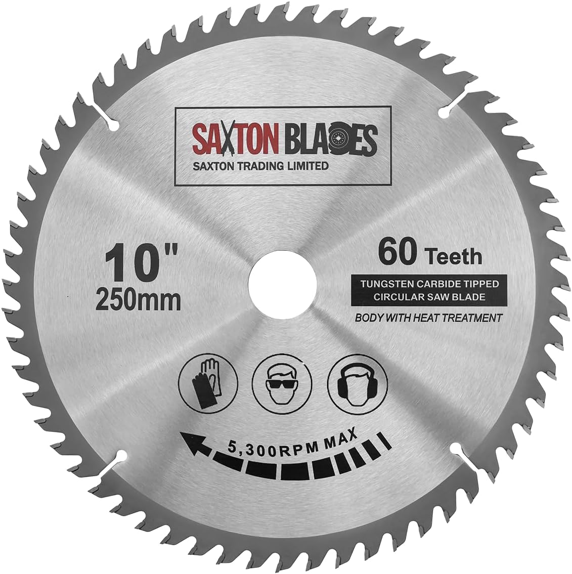 Saxton TCT Circular Wood Saw Blade 250mm x 30mm x 60T for Bosch, Makita ...