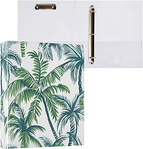 Amazon.com : 3 Ring Binder Tropical Palm Tree and Leaves, 1.5 Inch ...