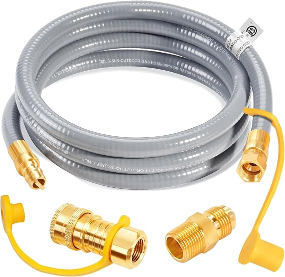 Amazon.com : GasSaf 7FT 3/8" ID Natural Gas Hose, Natural Gas Grill ...