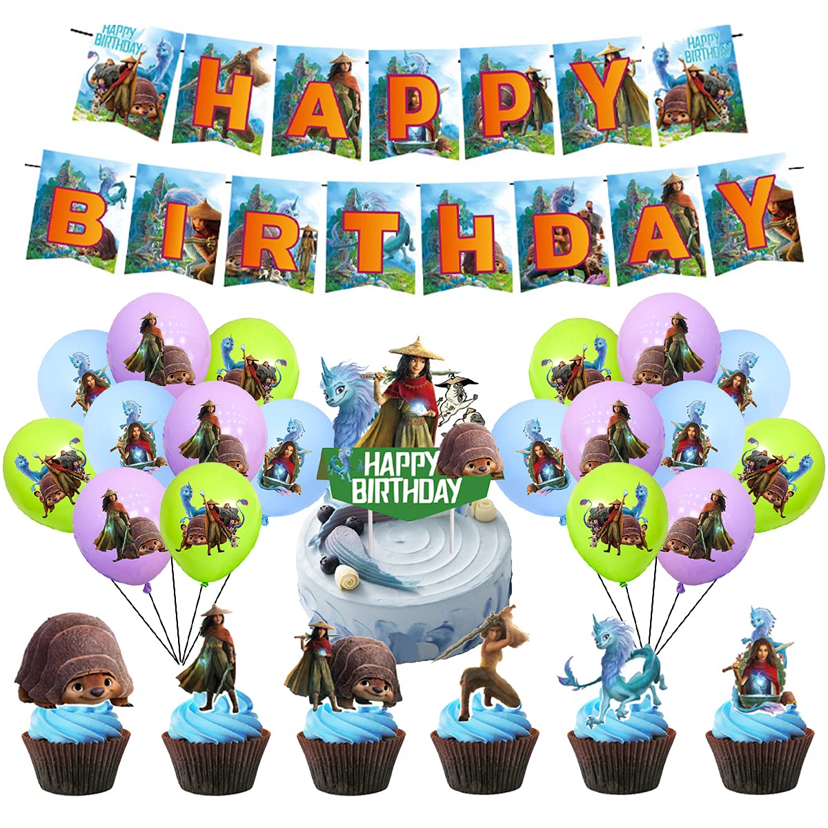Buy Raya and The Last Dragon Birthday Party Supplies,Party Set Include ...