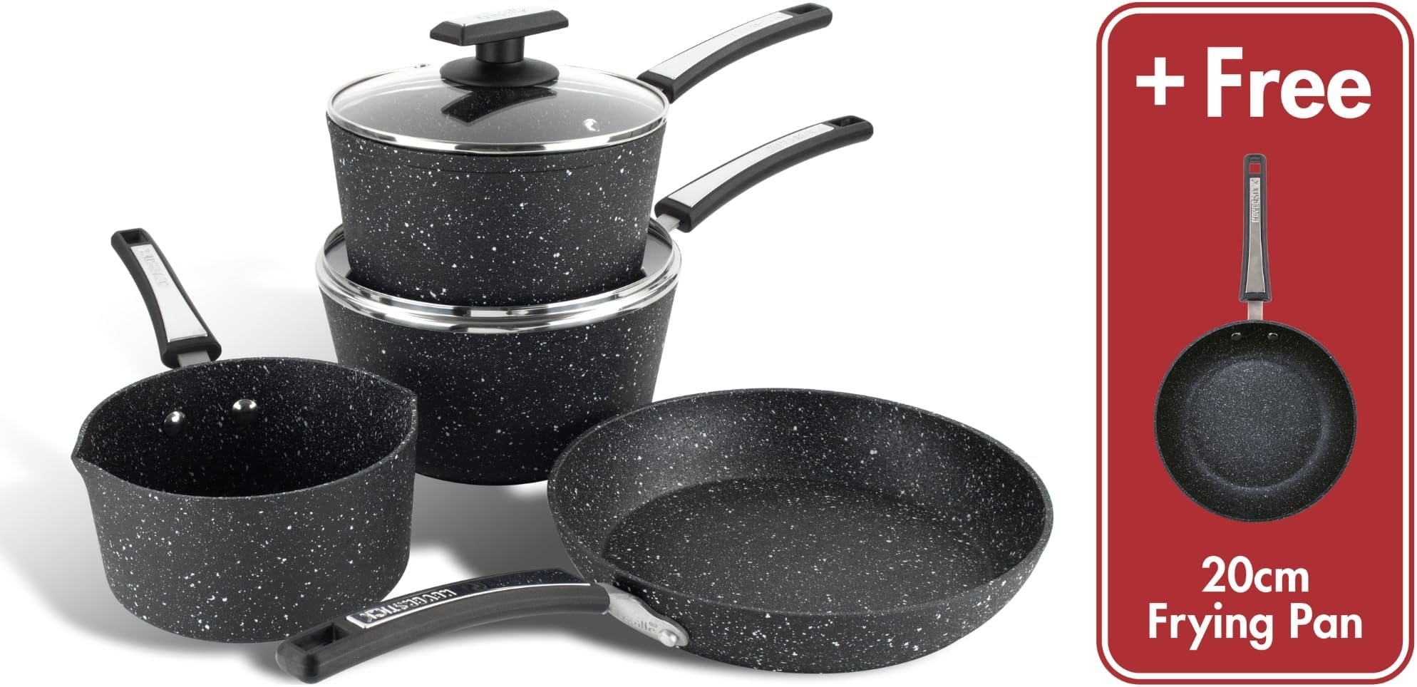 Scoville Expert Neverstick+ 4+1 Piece Cookware Set - Non-Stick Pans Set ...