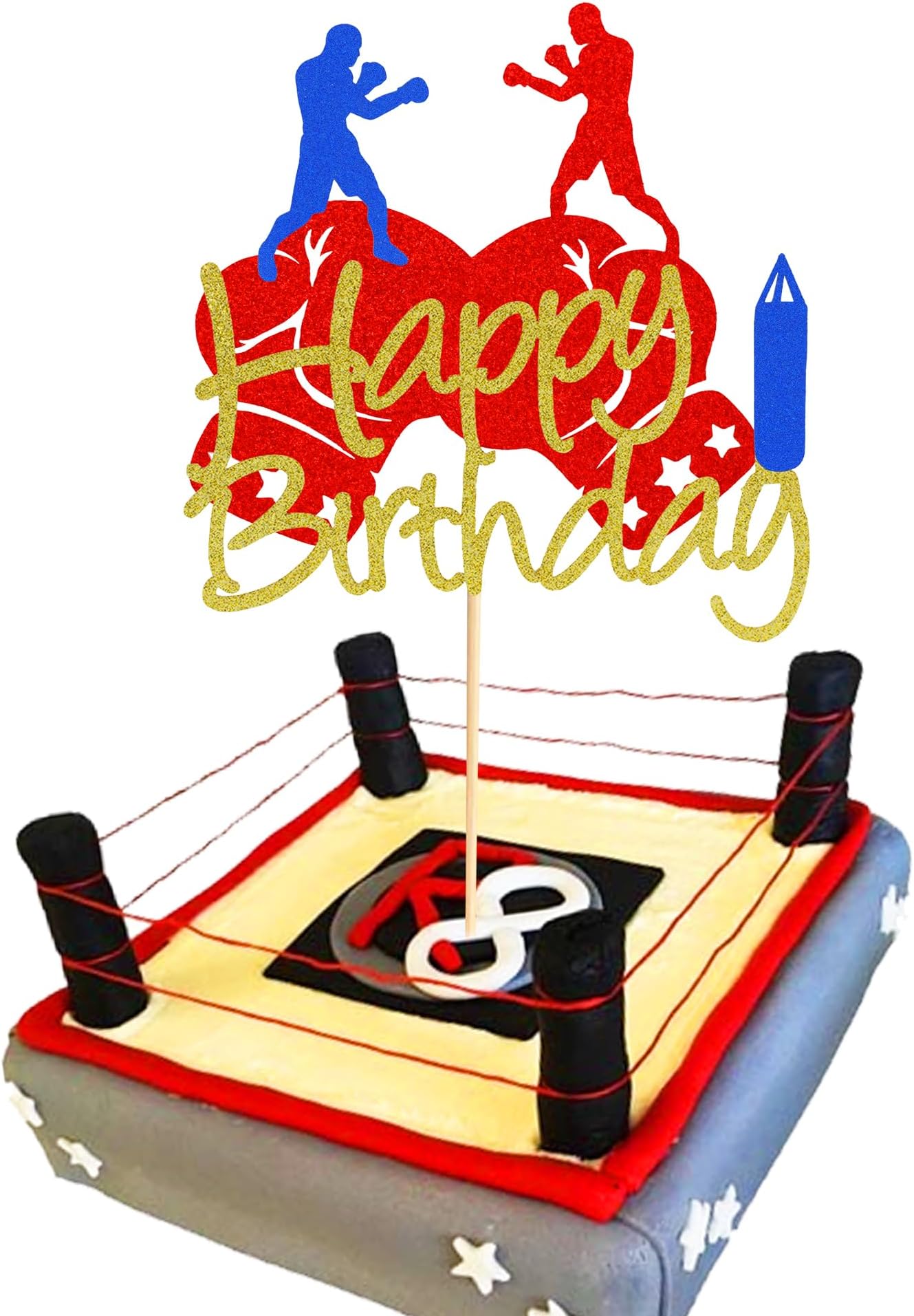 Amazon.com: Arthsdite 1Pc Boxing Happy Birthday Cake Topper, Boxing ...