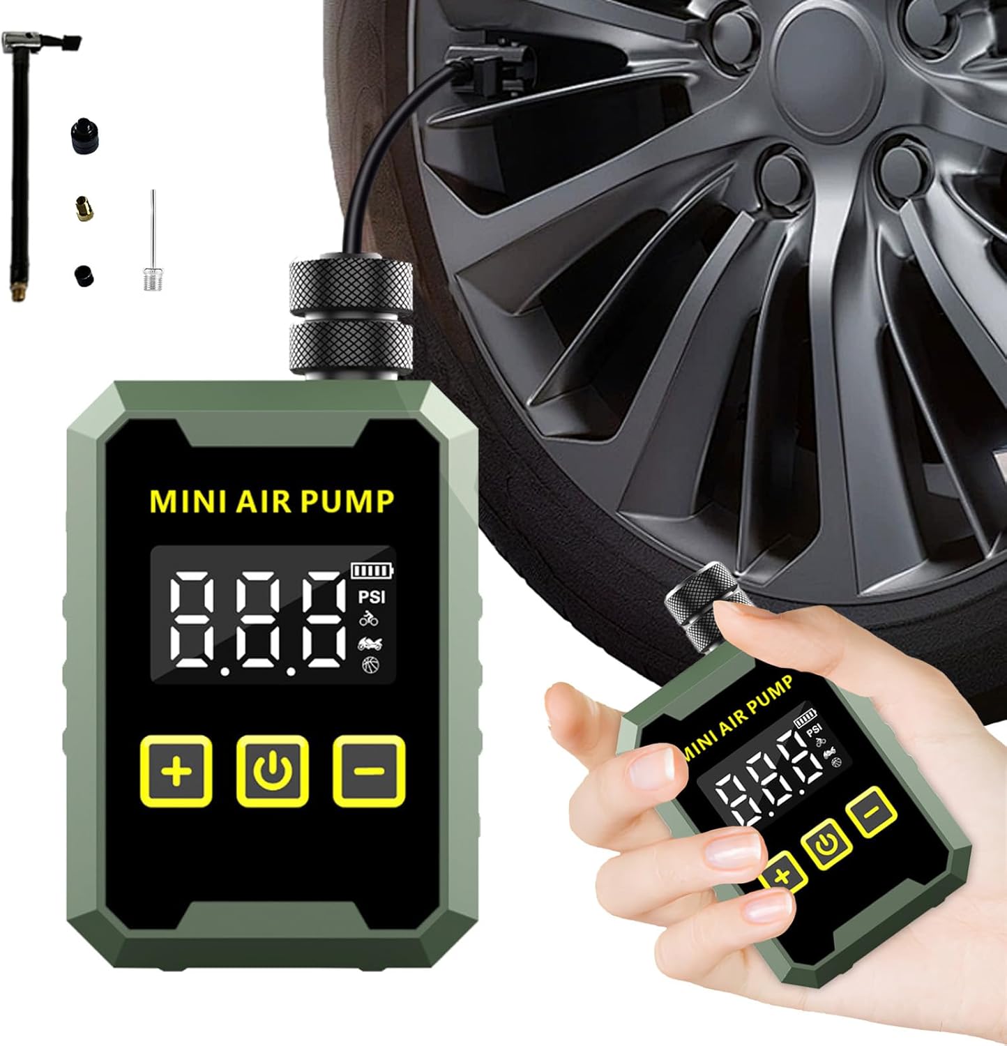 Amazon.com: Mini Bike Pump with LCD Gauge, 150PSI Rechargeable Portable ...