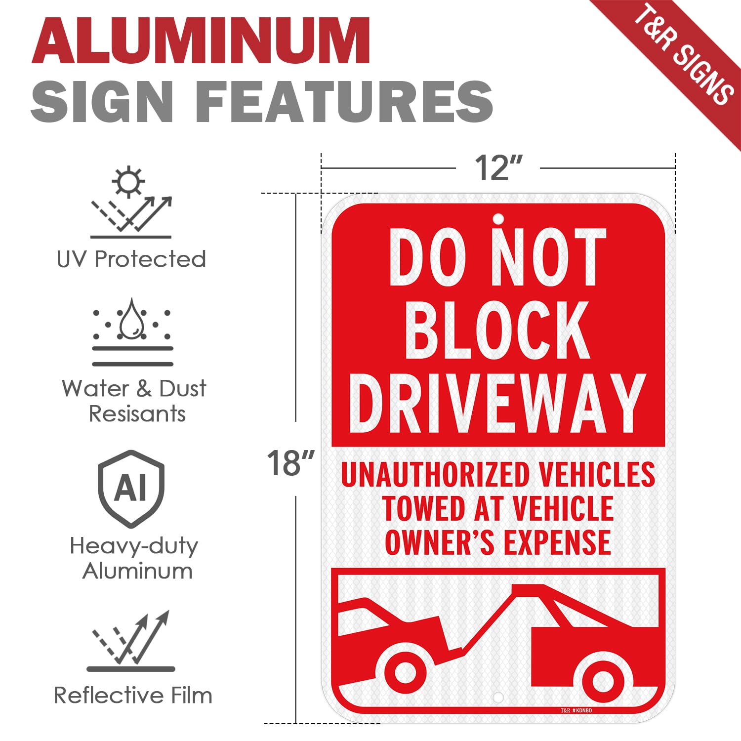 Snapklik.com : Large Do Not Block Driveway Signs, Unauthorized Vehicles ...