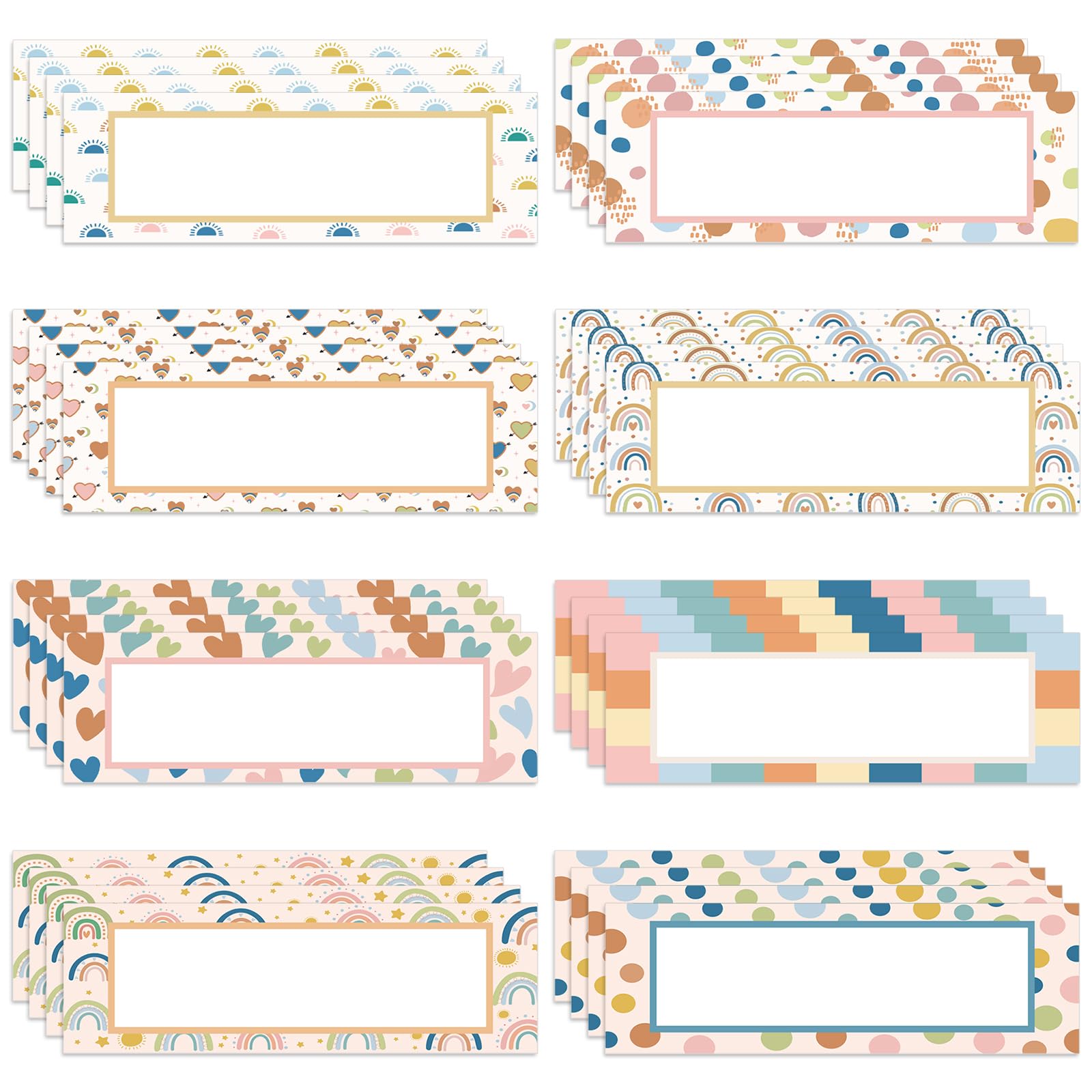 Amazon.com : Whaline 48 Pack Boho Rainbow Magnetic Dry Erase Labels ...