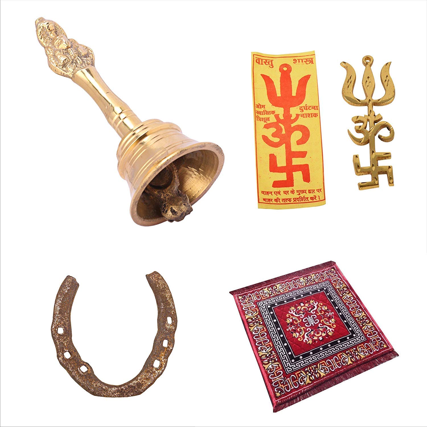 Pure Brass Made Garuda Ganti Tri Shakti Yantra Swastik Om | Desertcart ...