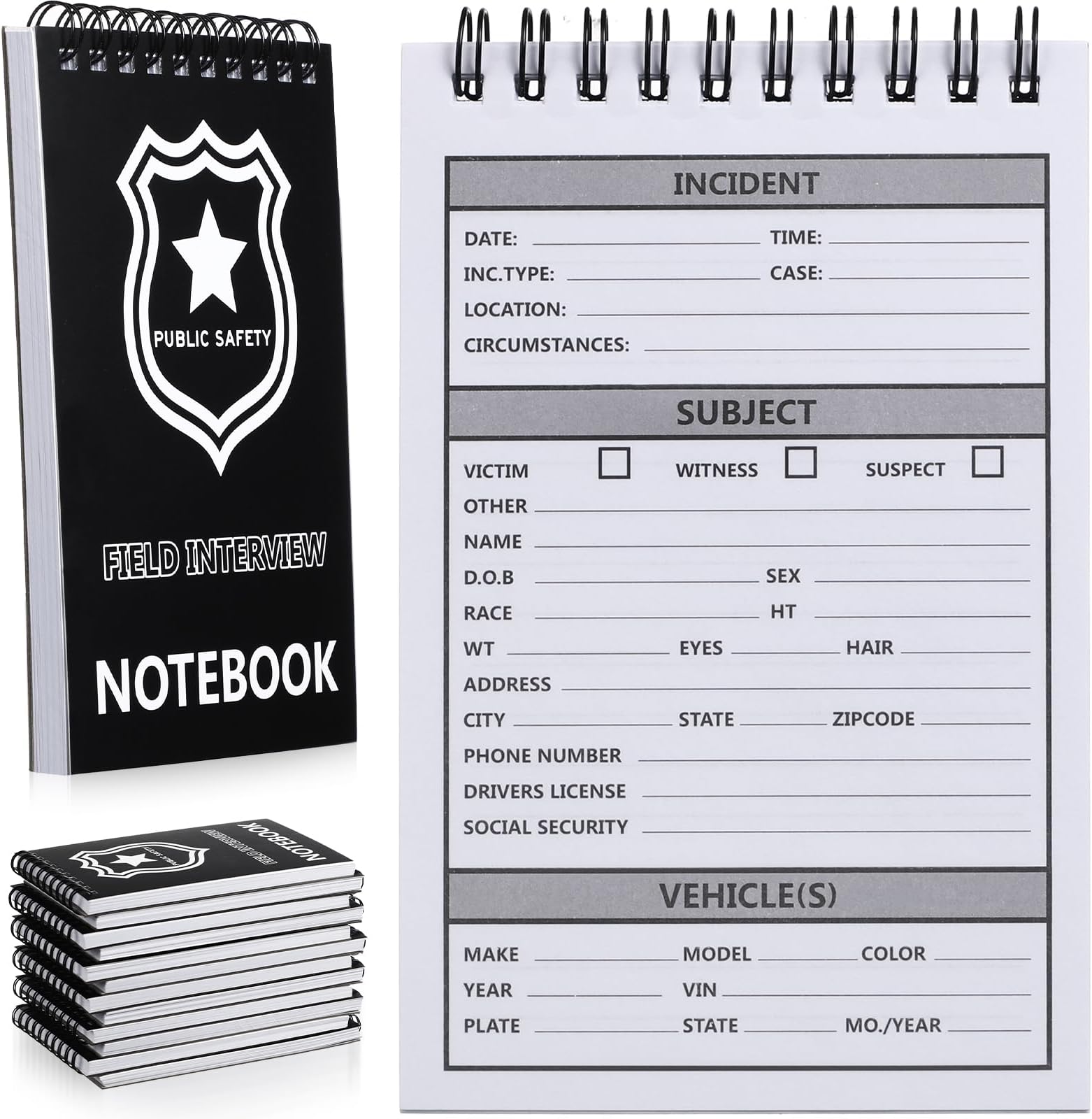 Amazon.com : Teling 12 Pcs Public Safety Police Field Interview ...