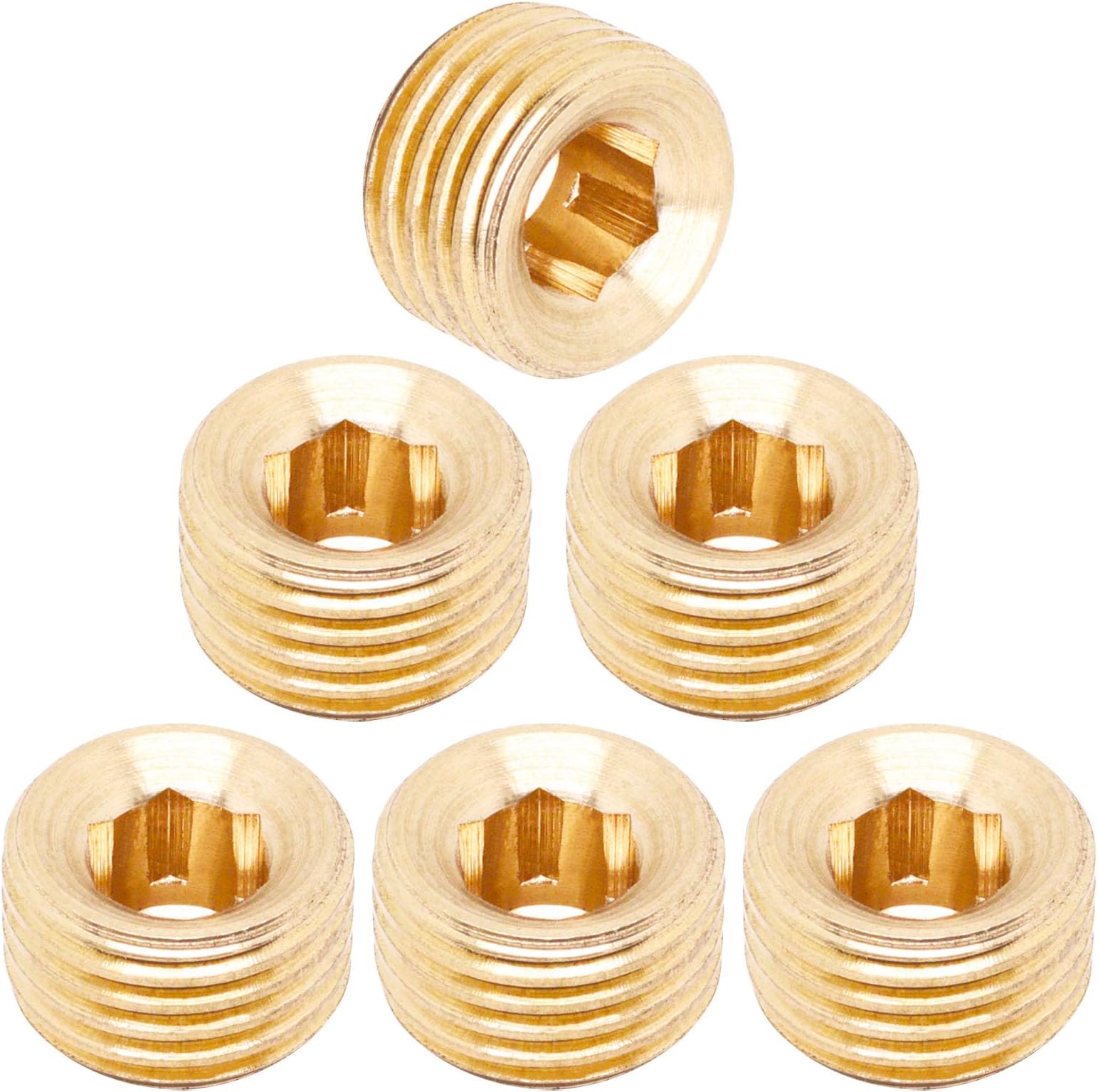 Amazon.com: 10 PCS 1/4" NPT Male Pipe Plug Fitting Set Brass Hex ...