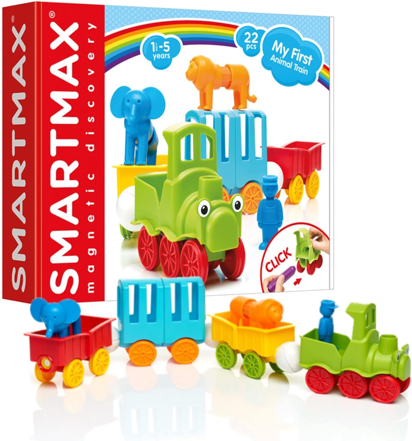 SMARTMAX - My First Animal Train, Magnetic Discovery Play Set, 25 ...