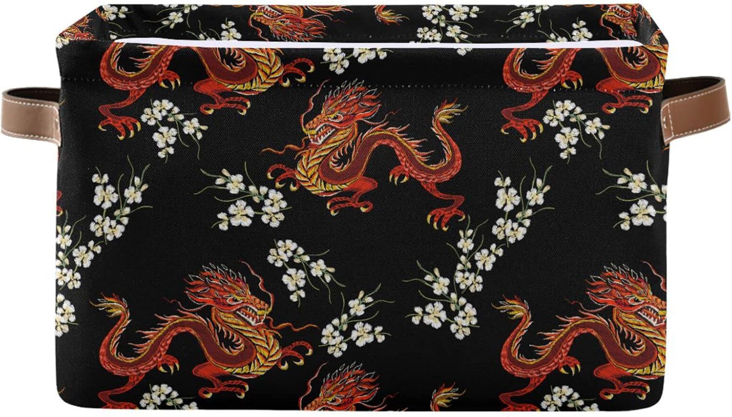 Amazon.com: ALAZA Chinese Japanese Dragon Flower Floral Large Storage ...