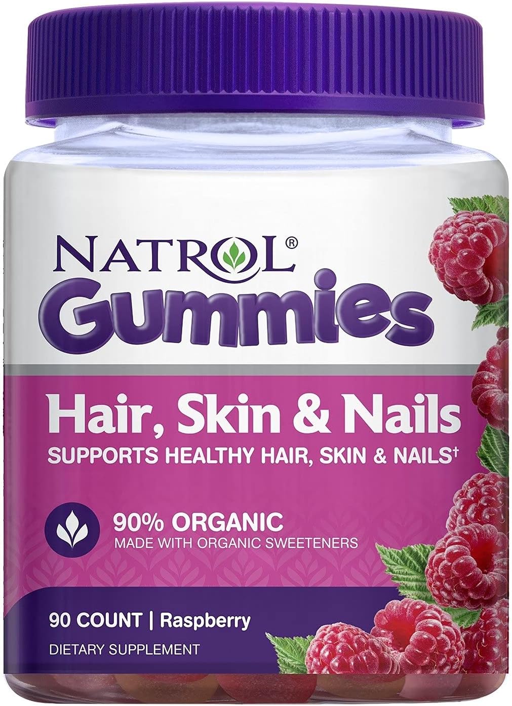 Amazon.com: Natrol Hair Skin & Nails Gummy, 90 Count, Hair, Raspberry ...