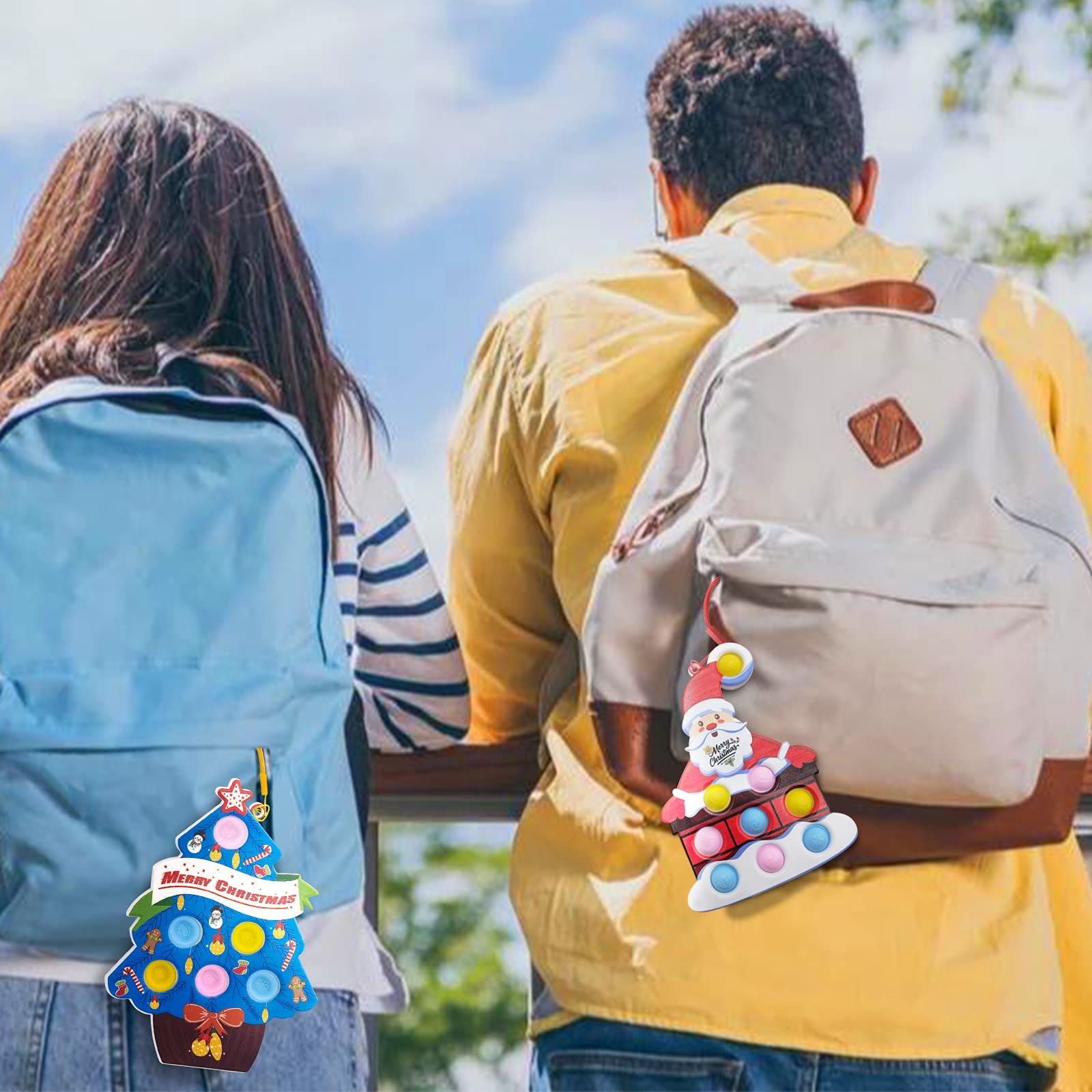 CAMMILE Pop It Hard Shell Pop It Christmas Sensory Toys Santa Claus ...