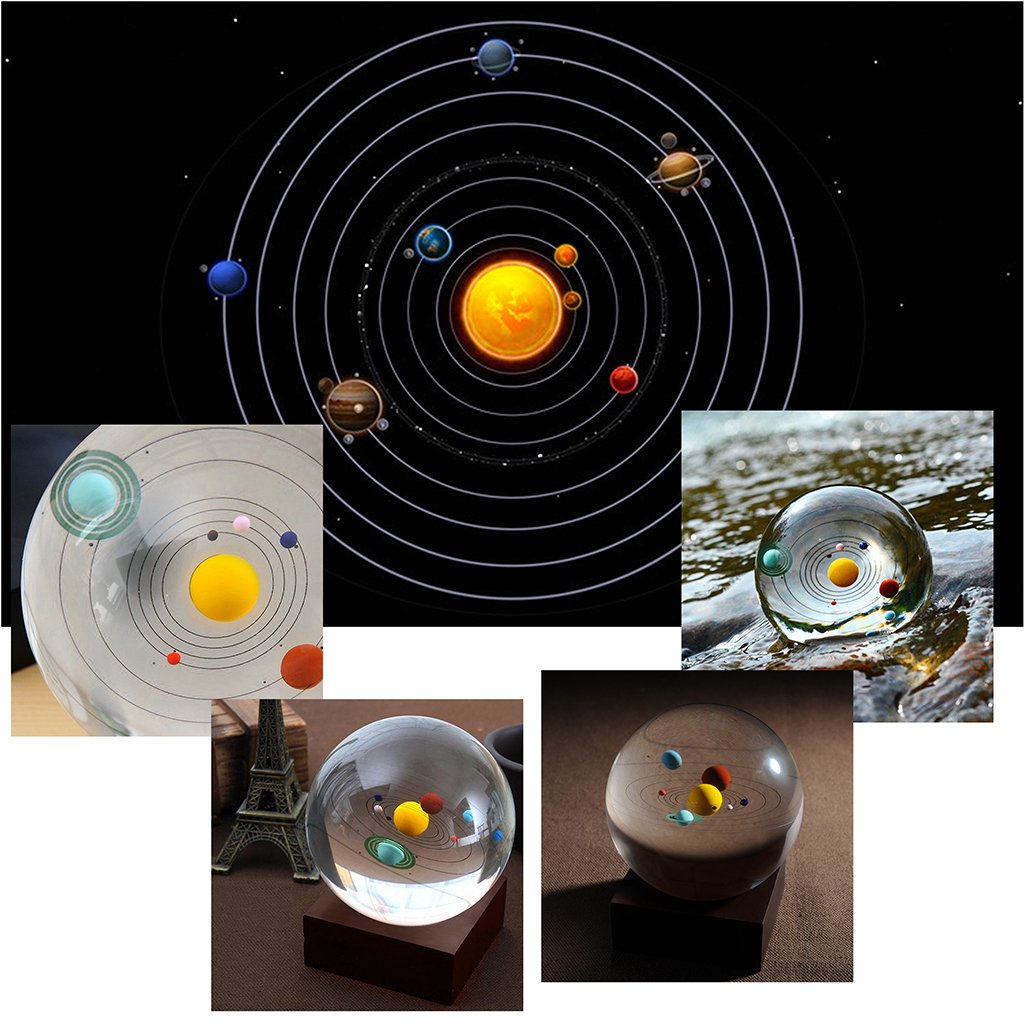 Buy Sumnacon Clear Crystal Ball Sphere 80mm / 3 inch , Solar System ...