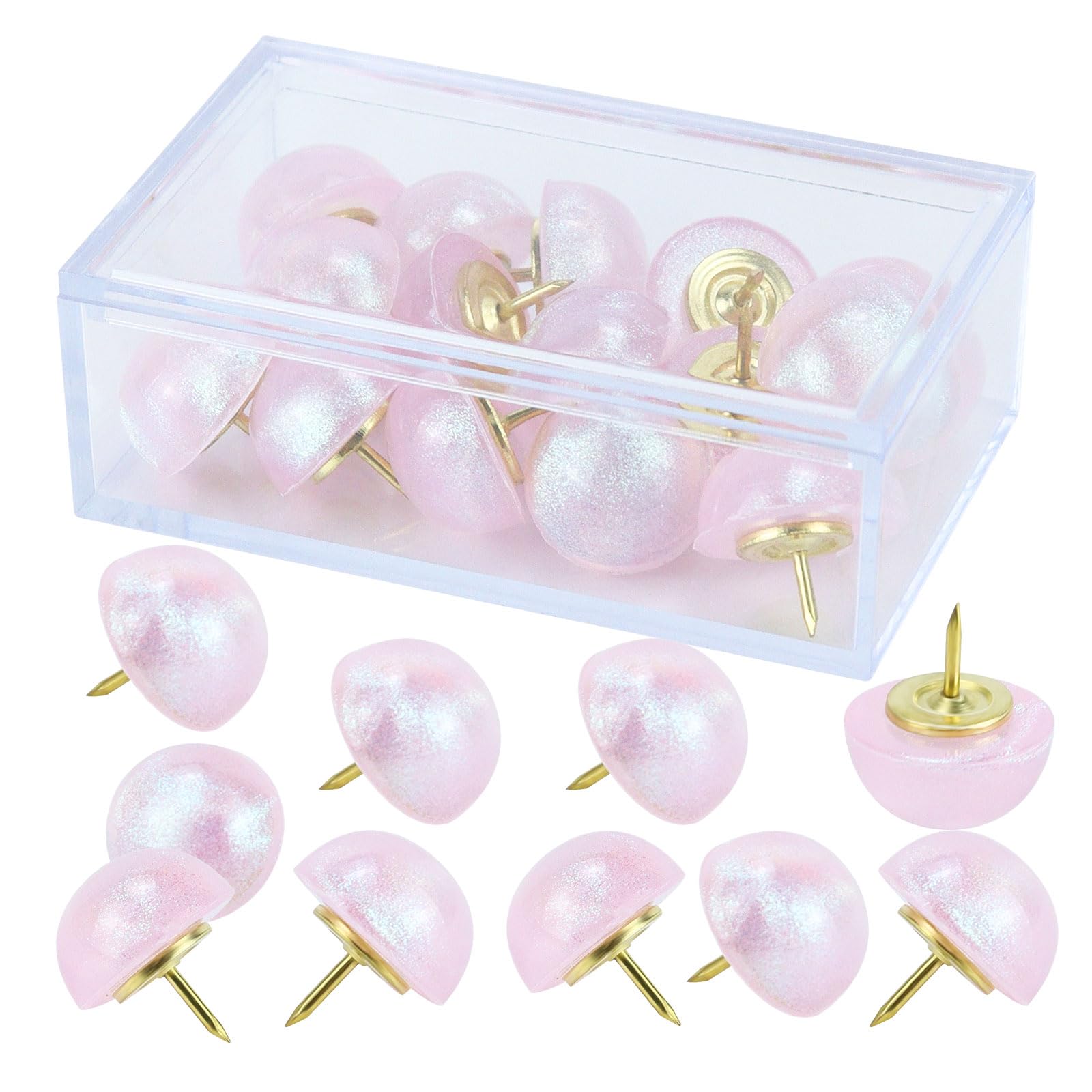 Snapklik.com : 15pcs Decorative Push Pins, Pink Glitter Thumb Tacks For ...