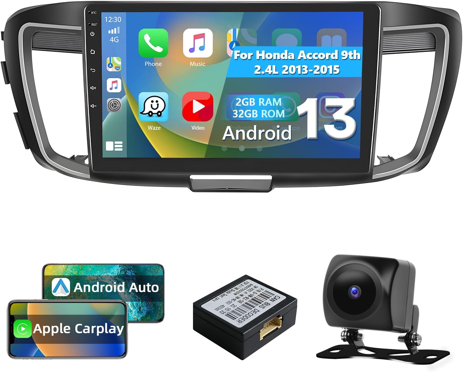 Amazon.com: Podofo 2G+32G Car Stereo Radio for Honda Accord 9th 2013 ...