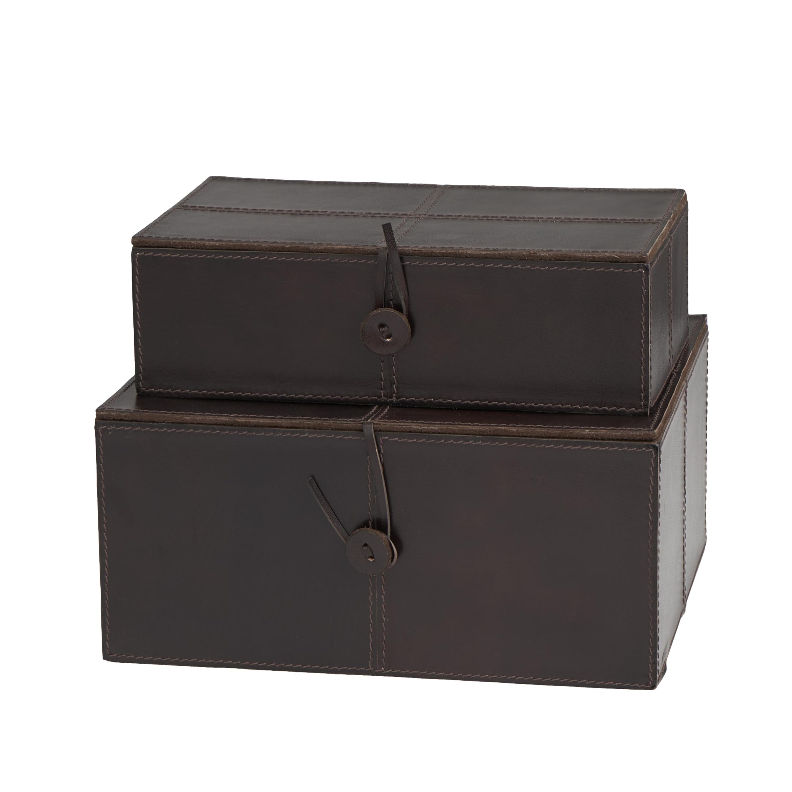 Amazon.com: Deco 79 Leather Handmade Decorative Box Storage Decorative ...