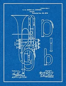 Amazon.com: Cornet Patent Print Blueprint with Border (13" x 19 ...