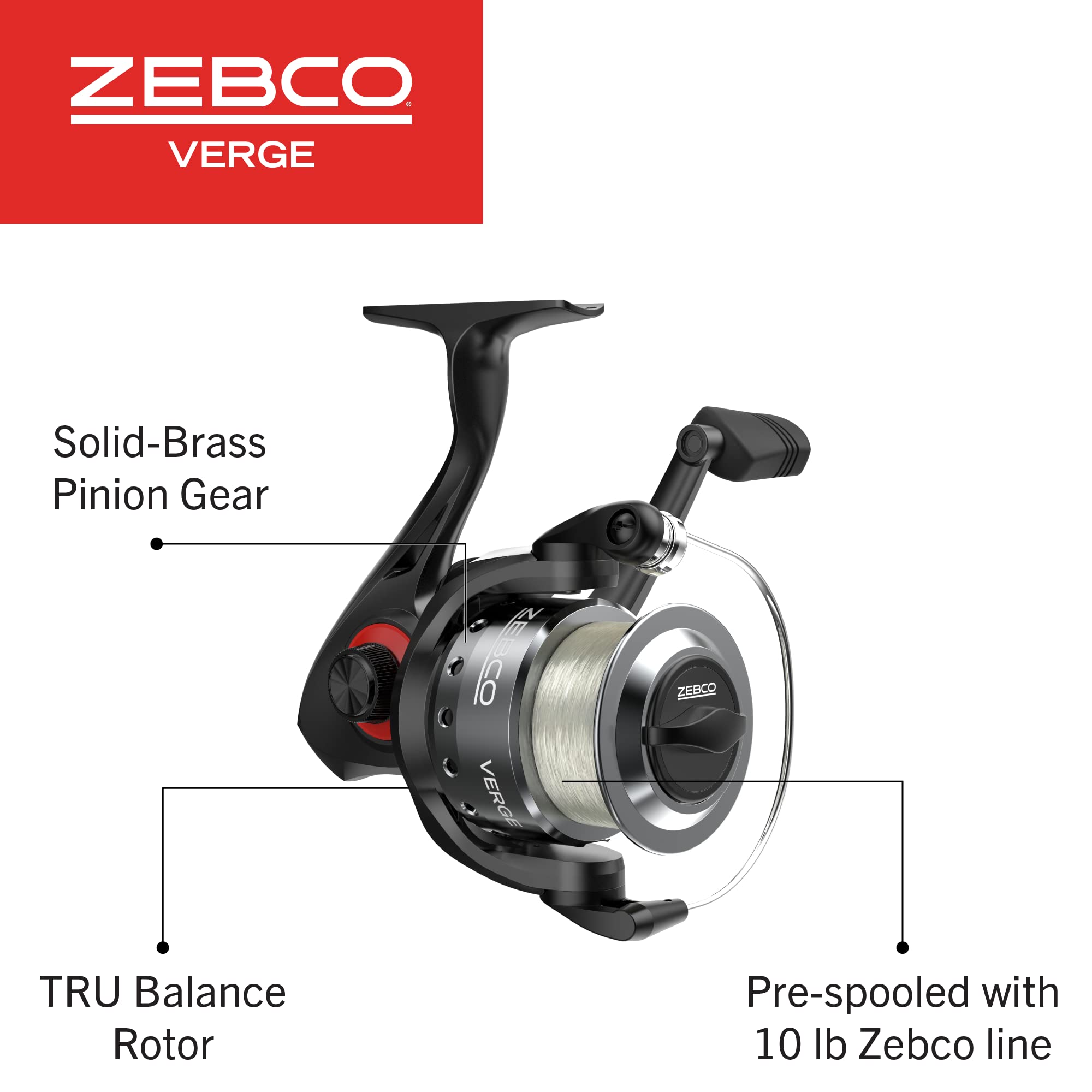 Zebco Verge Spinning Reel and Fishing Rod Combo, Changeable Right- or ...
