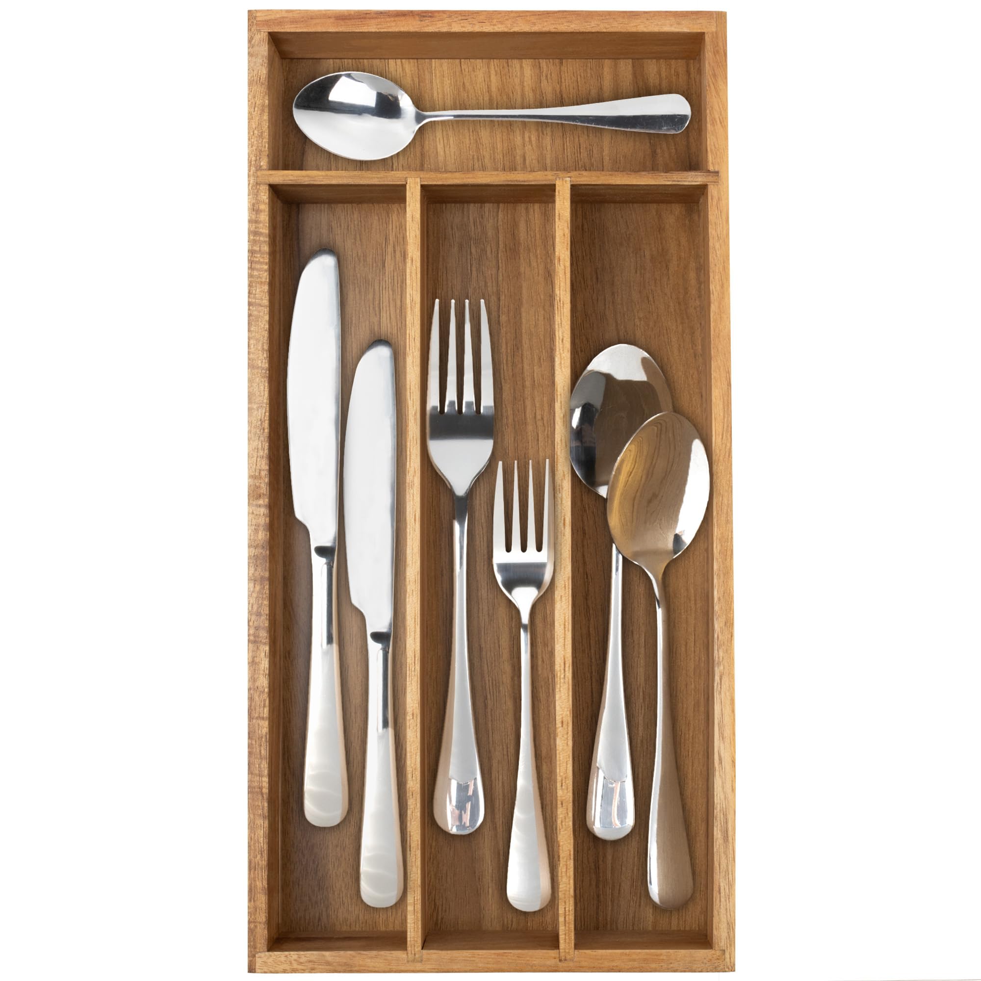 Amazon.com - Conflech Silverware Organizer Acacia Kitchen Drawer ...