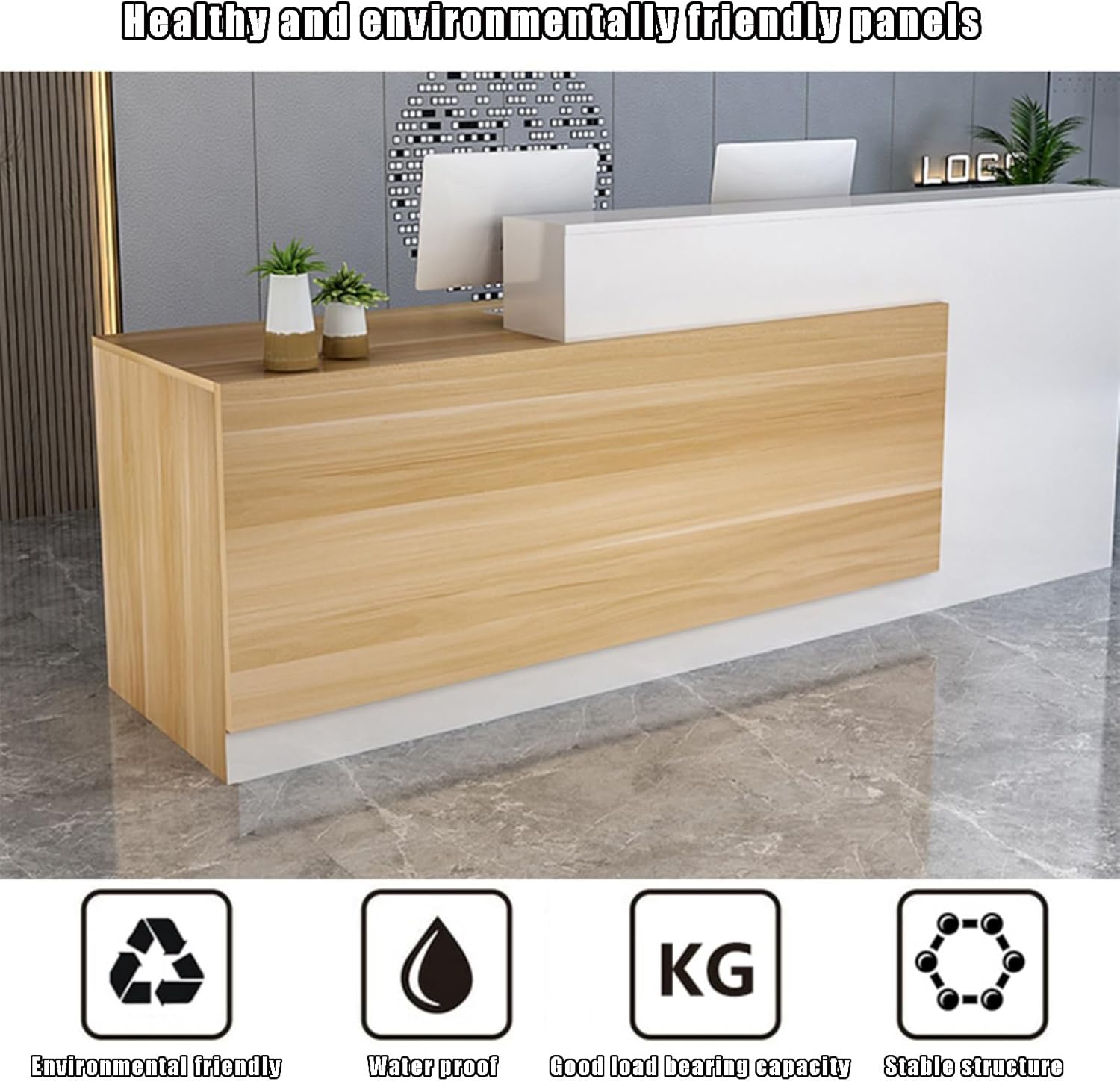 Reception Counter Desk, Front Counter Desk with Lockable Drawers ...