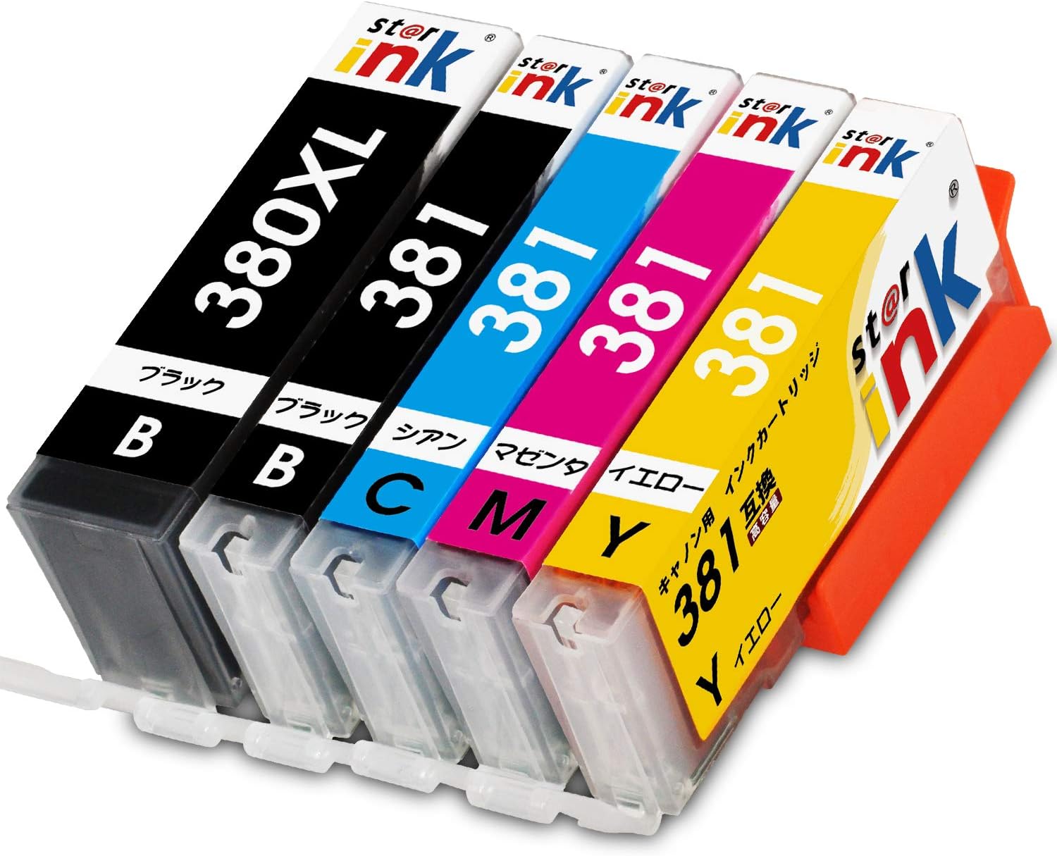 Amazon.co.jp: キャノン 対応 BCI-381XL BCI-380XL Canon 互換インク 5本セット (2BK/C/M/Y) 380 381 インク BCI-381 BCI ...