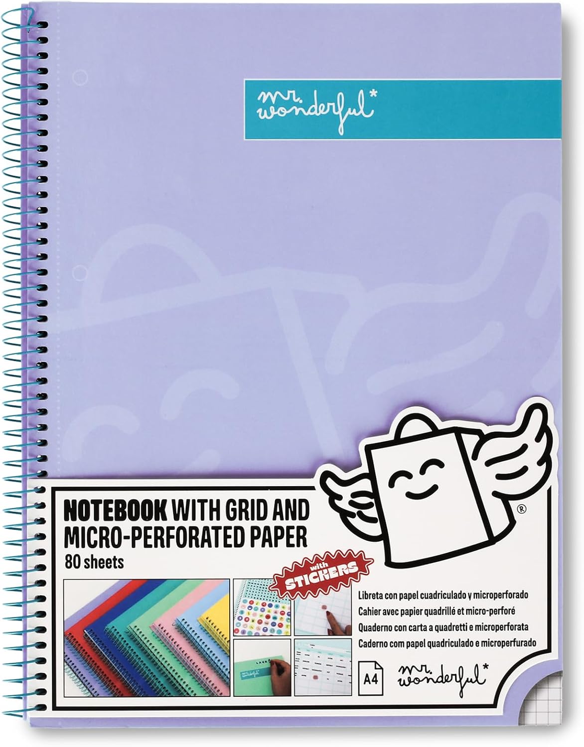 Mr. Wonderful - Quaderno A4 turchese - 240 pagine con quadretti ...