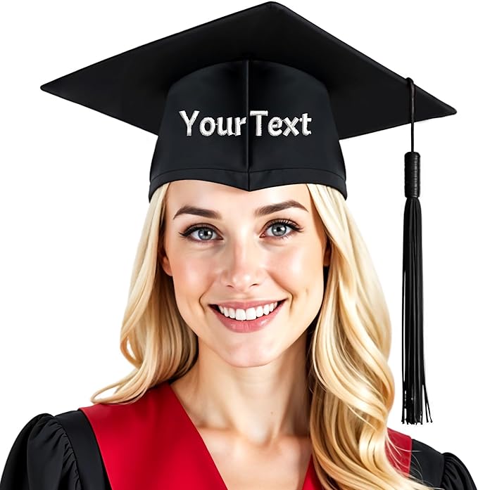 Amazon.com: Personalized Graduation Cap with Embroidered Name, Custom ...