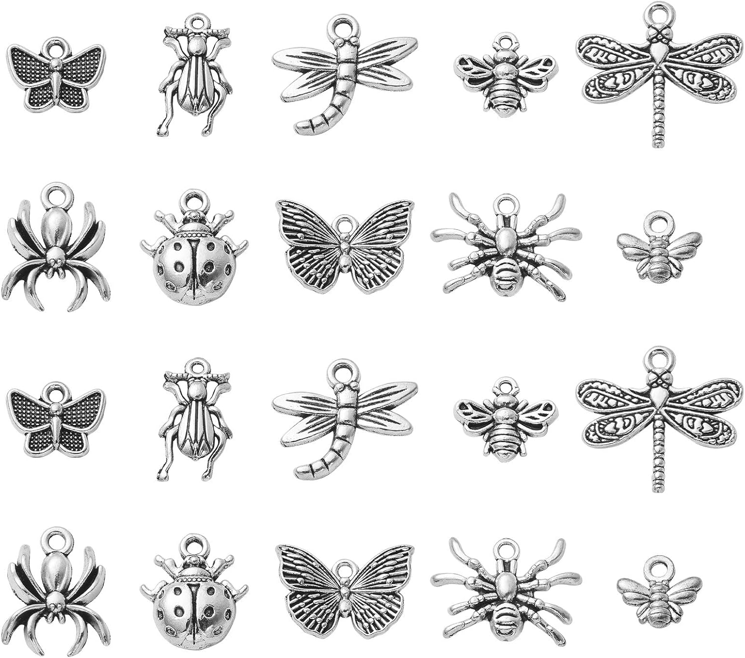 Amazon.com: KitBeads 100pcs 10 Styles Tibetan Insect Charms - Antique ...