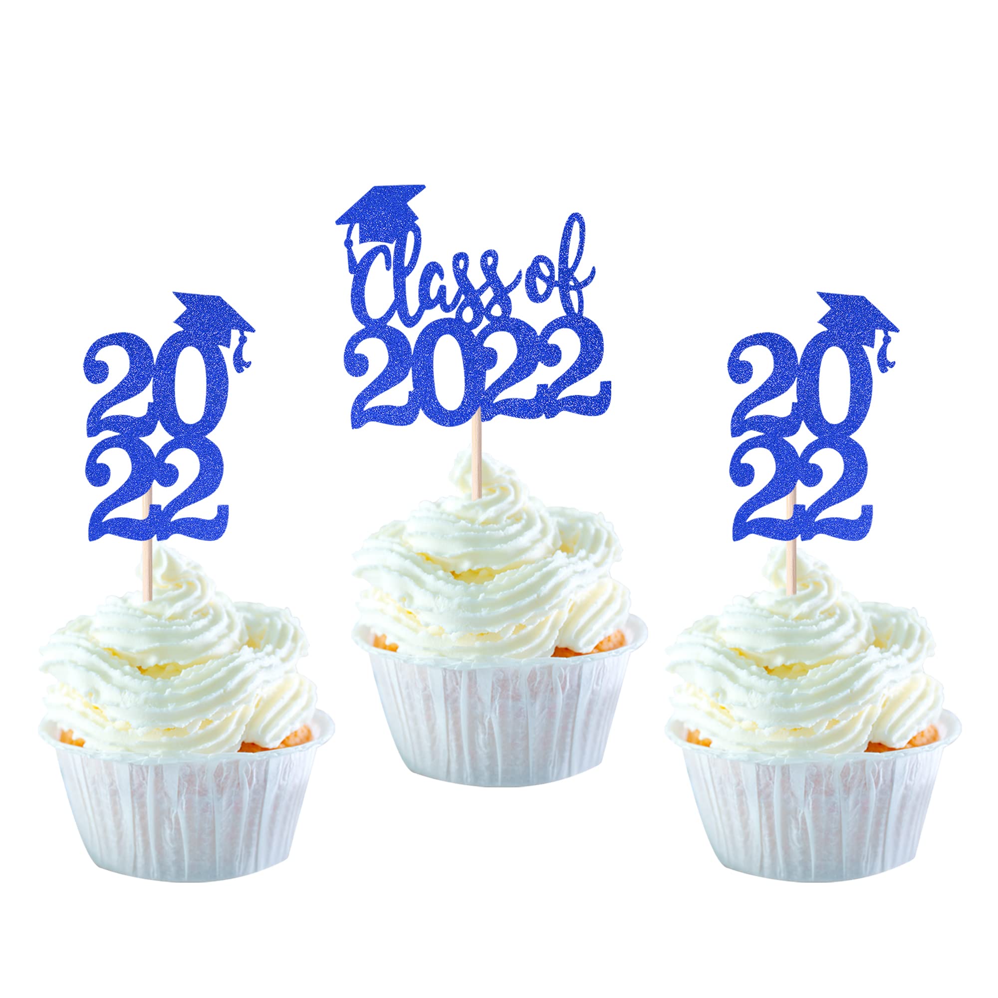 24 Pack 2022 Graduation Cupcake Toppers Glitter Diploma Class Of 2022 ...