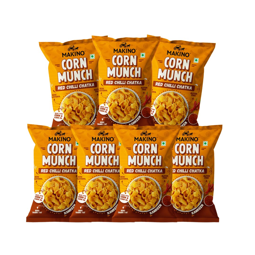 Makino Corn Munch Red Chilli Chatka (Each 150 gm)(Pack of 7) : Amazon ...