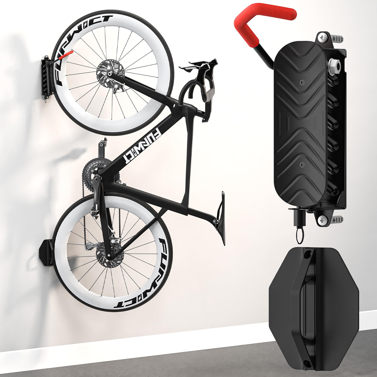 Snapklik.com : FUNWICT Swivel Bike Wall Mount Bike Rack Garage ...