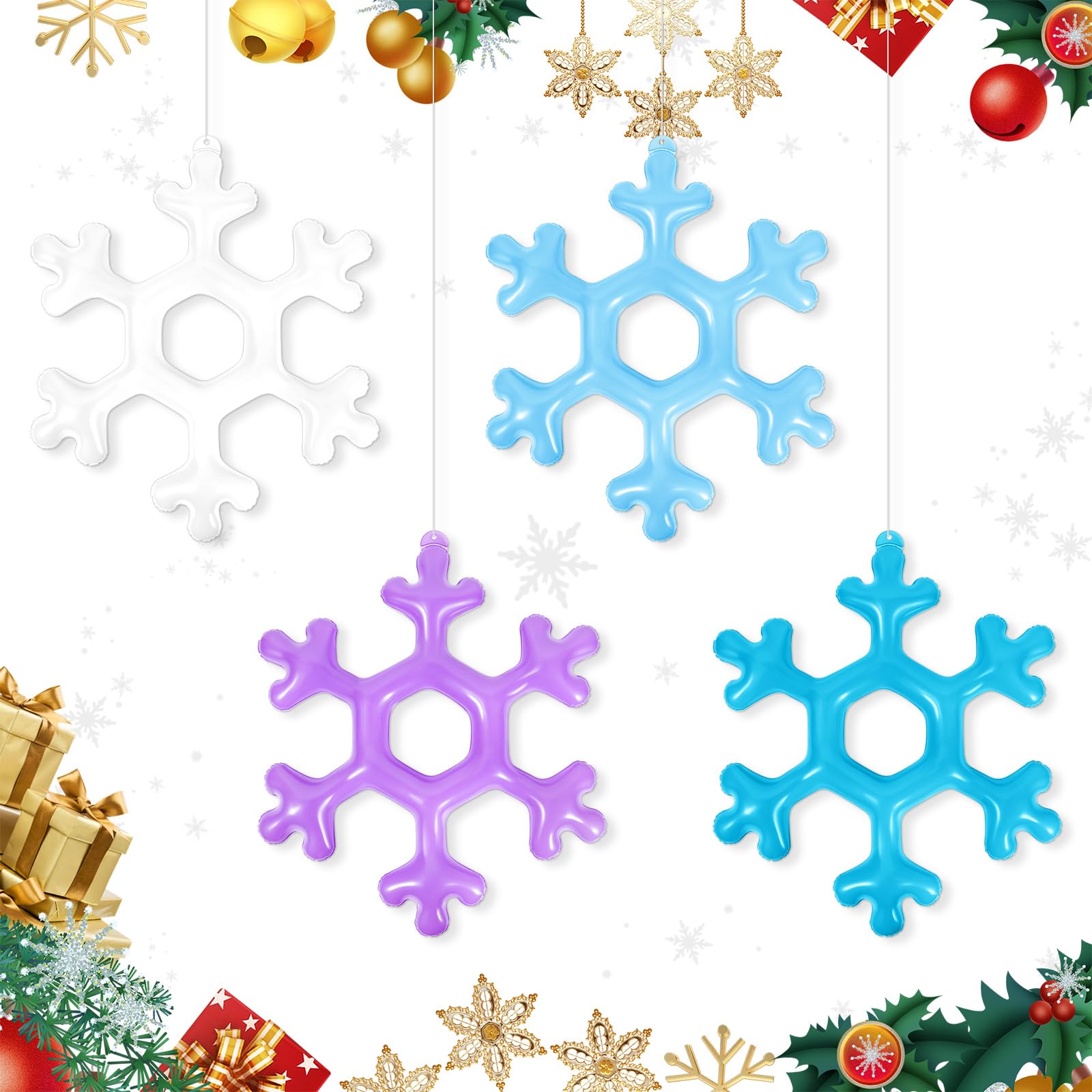 Amazon.com: 4PCS Inflatable Christmas Snowflake Decorations 18in Height ...