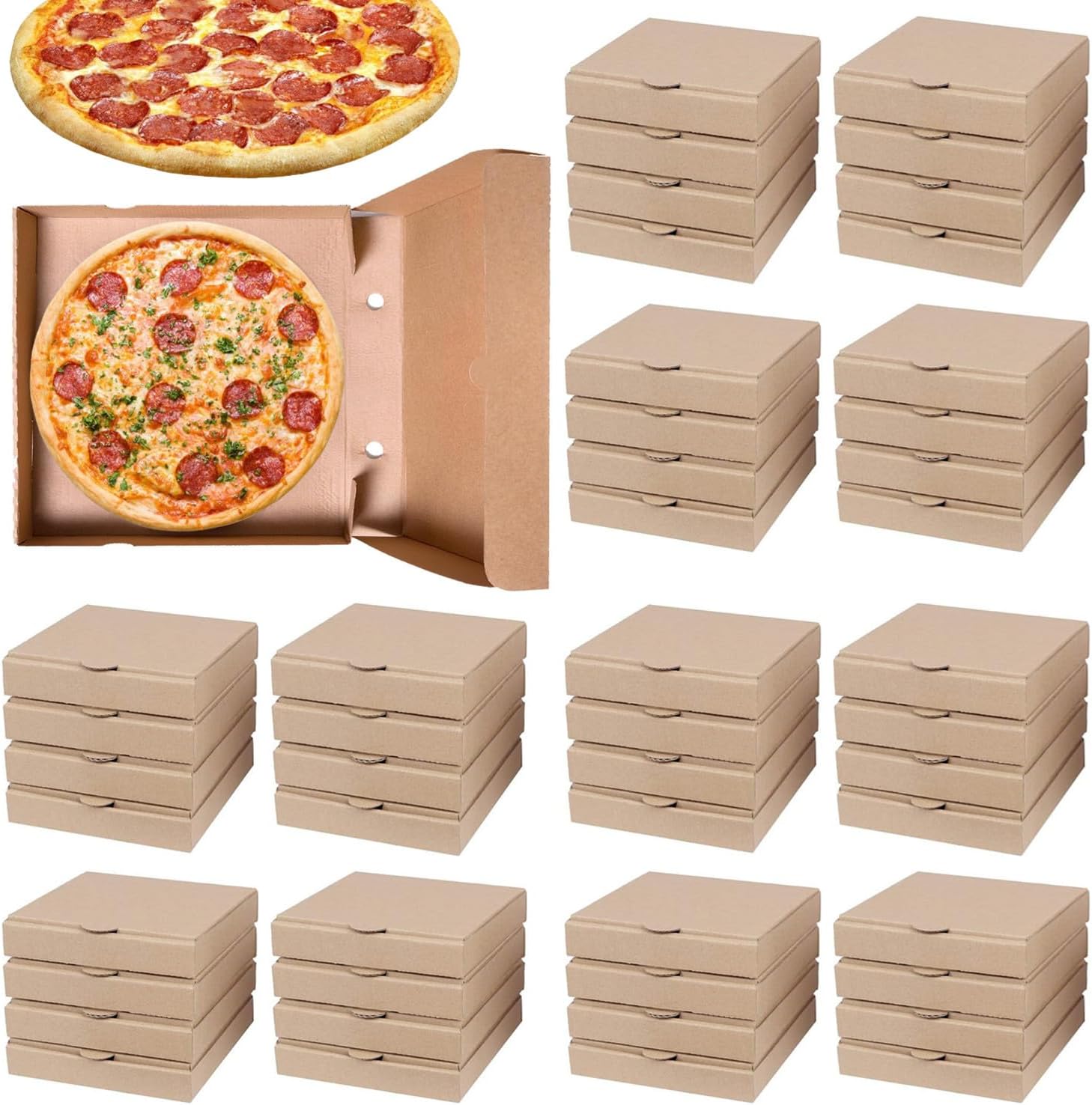 Amazon.com: WOKAV 15 Pcs Cardboard Pizza Box 8.4 x 8.4 x 1.7 Inch White ...