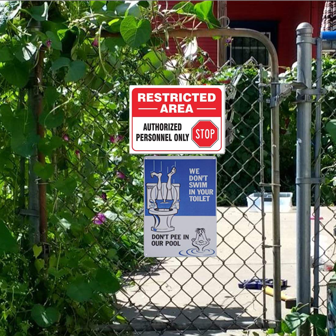 Snapklik.com : Funny Design Metal Sign Dont Pee In Our Pool Signs We ...