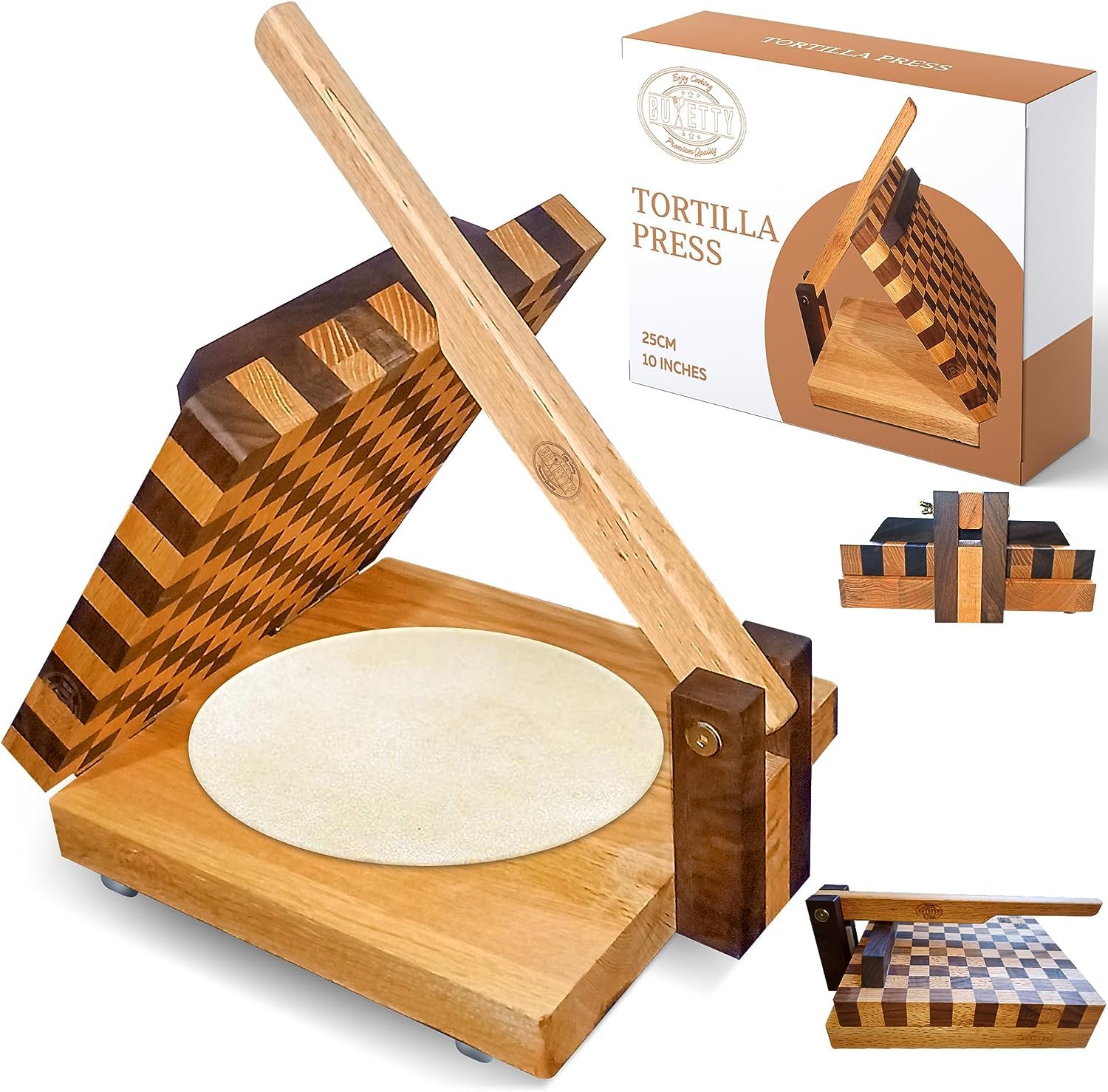 Amazon.com: Buxetty® large Wooden Tortilla Press - Roti Maker - bio ...