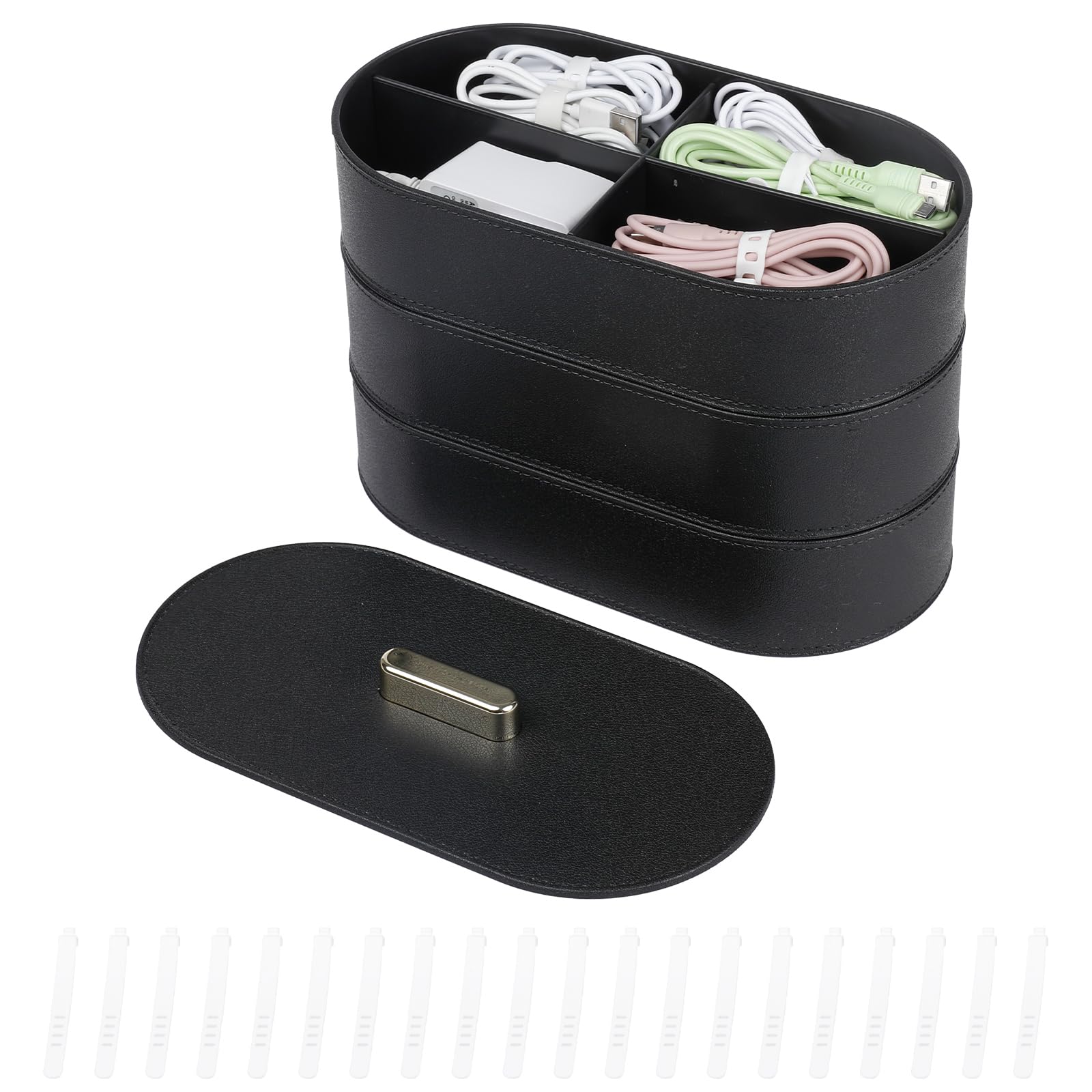 Amazon.com: Yesesion Large Cord Organizer with Lid, Plastic Cable ...