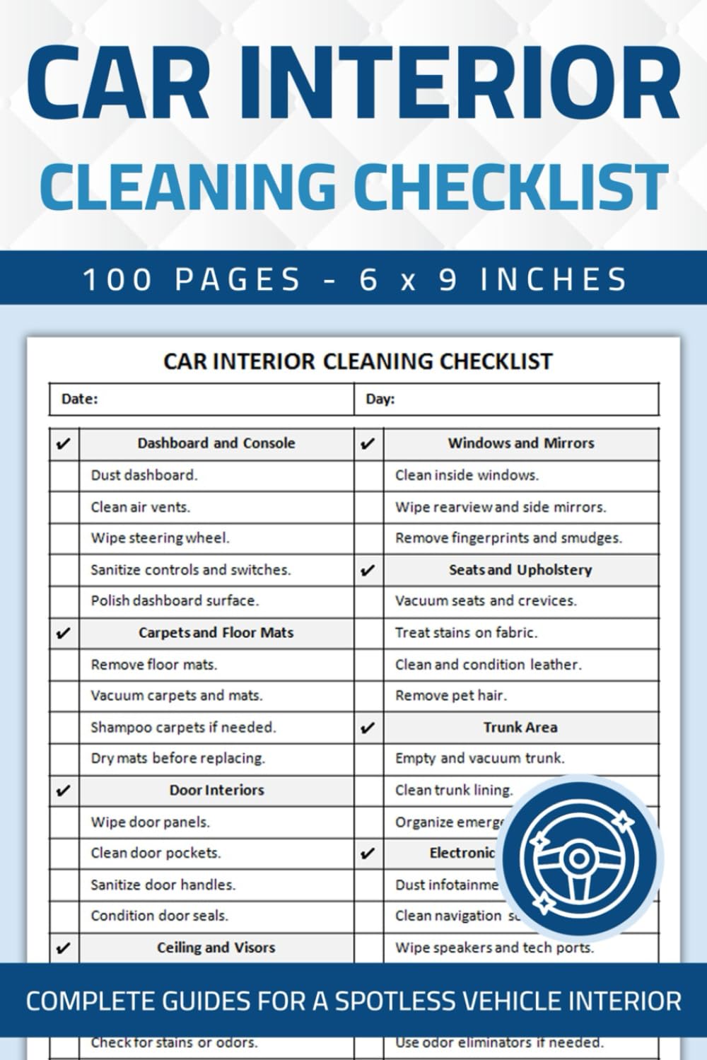 Car Interior Cleaning Checklist: Auto Interior Cleaning Check List ...