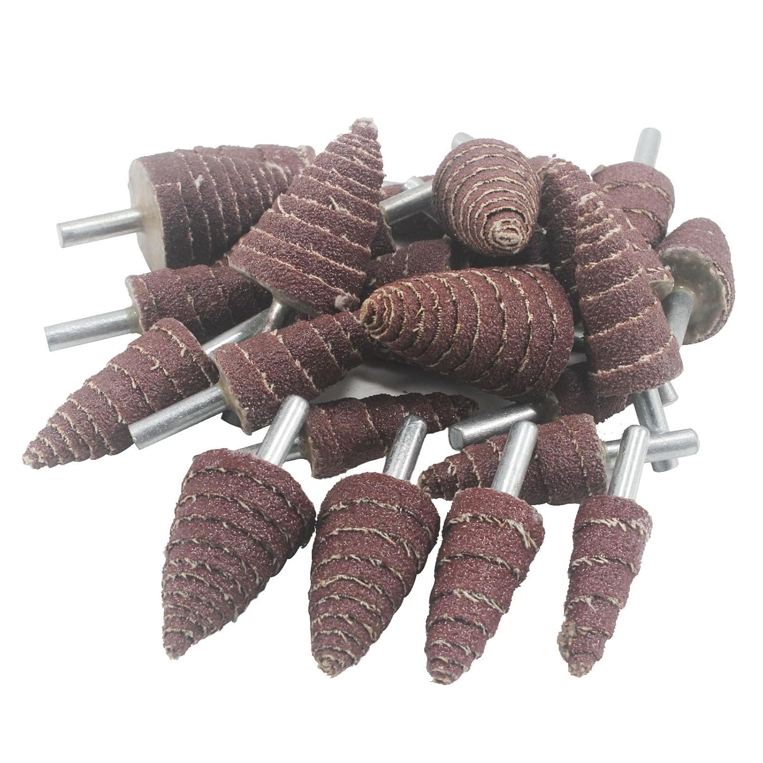 Amazon.com: JUNLIXN 20 Pcs 1/4" Shank 80 Grit Cone Shape Abrasive ...