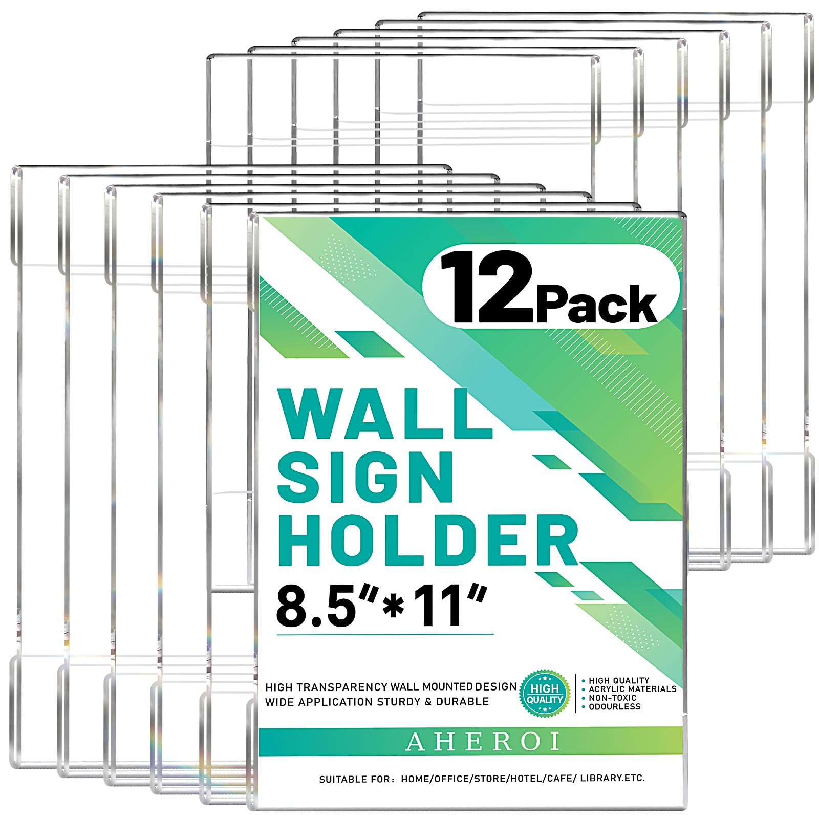 Amazon.com: Aheroi 12 Pcs 8.5" x 11" Wall Mount Acrylic Sign Holder ...