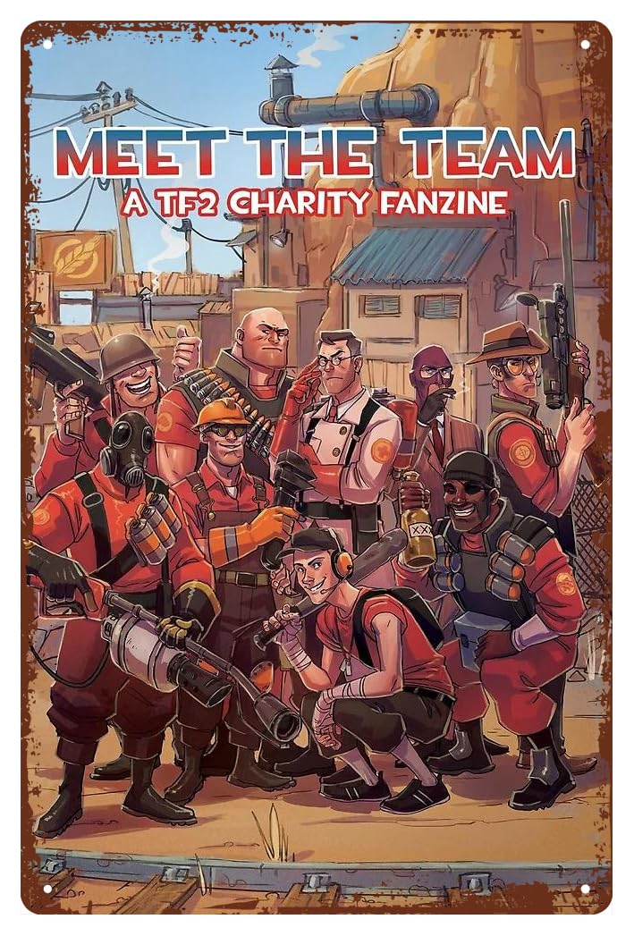 Amazon.com: JIOBEATS Team Game Fortress 2 Meet The Team Poster Metal ...