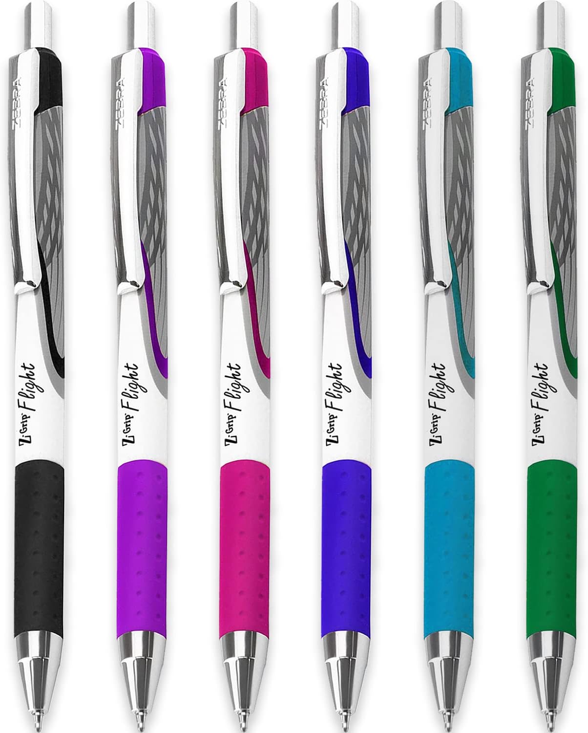 Zebra Classic Z-Grip Flight Ballpoint Pens - 1.2mm - Black, Blue, Light ...