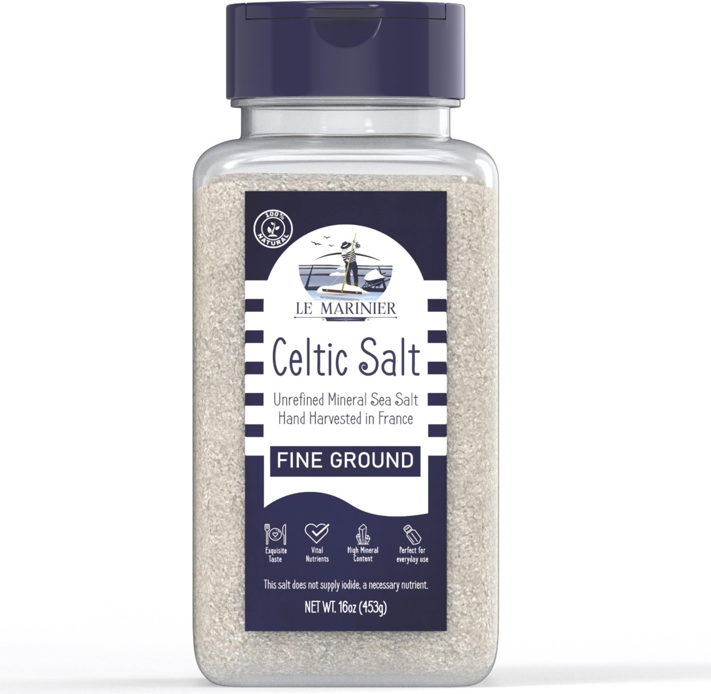 Amazon.com : Le Marinier French Sea Salt Fine Ground, 1 lb - 16oz ...