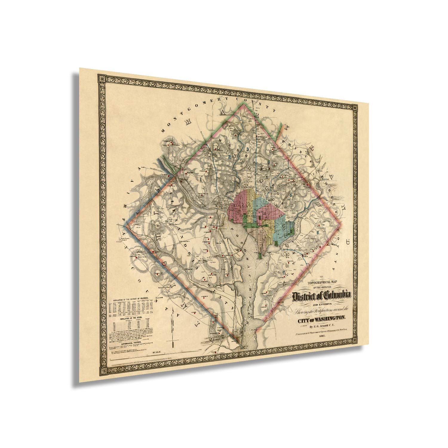 Buy Historix 1862 Washington DC Vintage - 20x24 Inch Historic ...