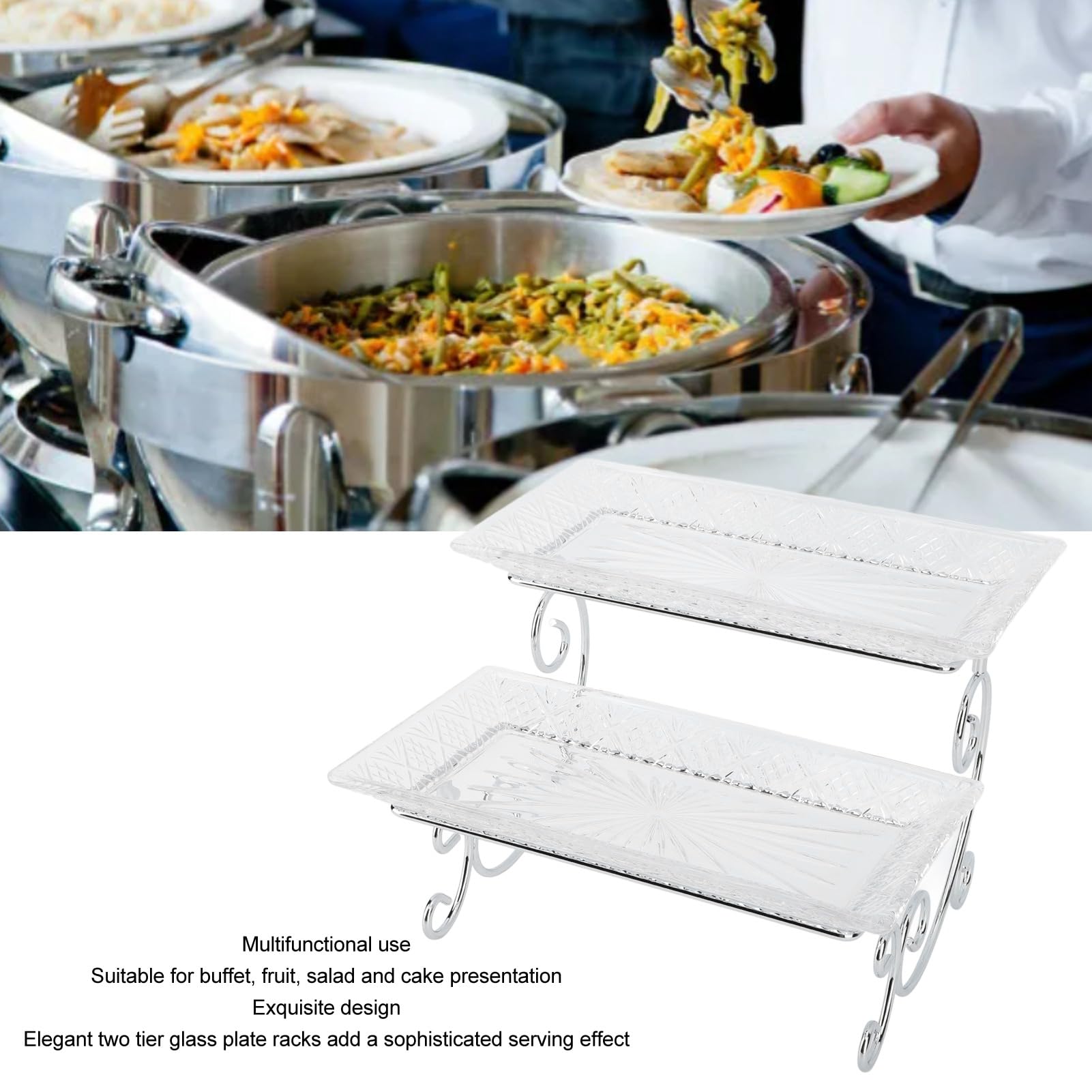 Tiered Catering Buffet Set Up Genware Two Tier Display Stand GN 1/3
