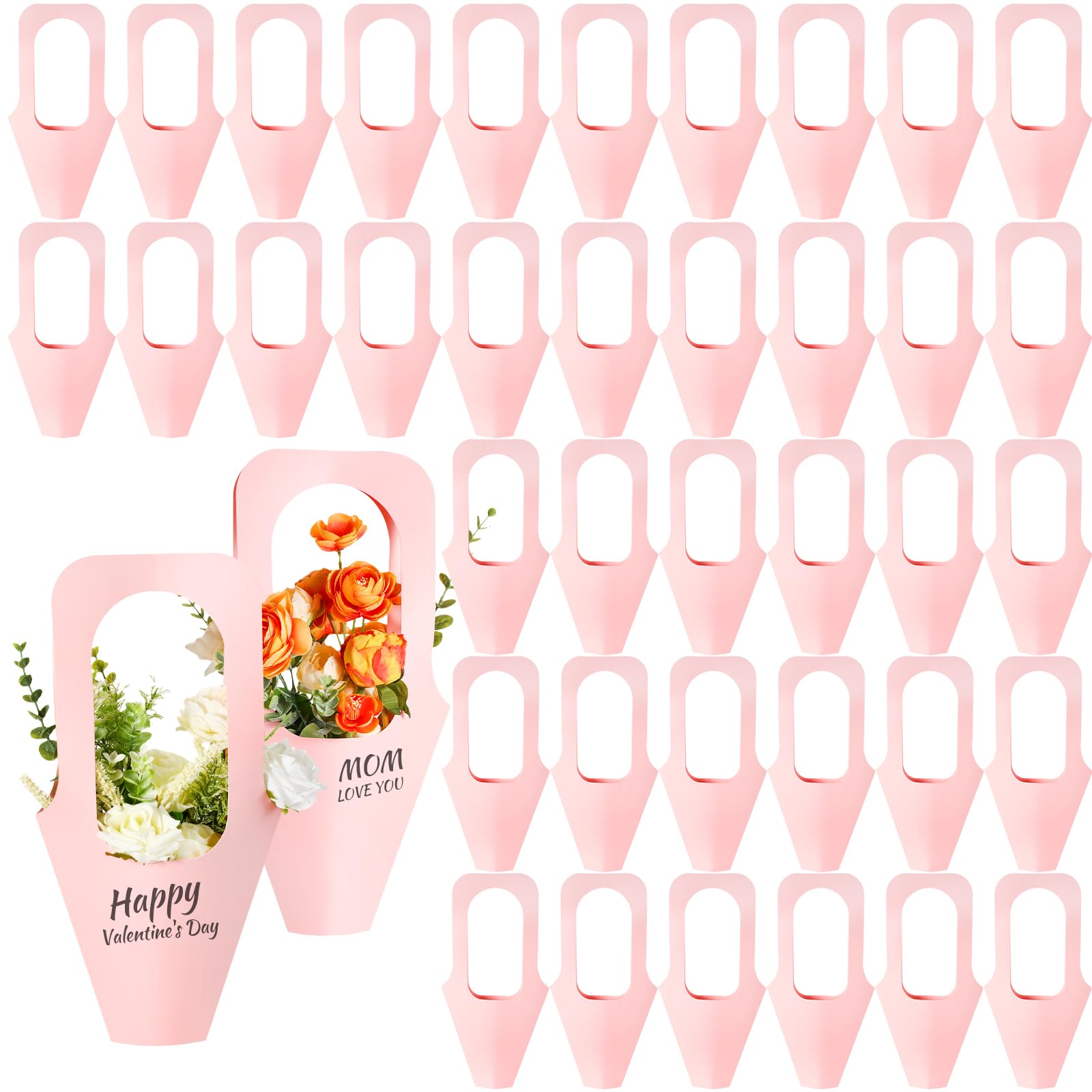 Amazon.com: Jeyiour 40 Pcs Kraft Paper Flowers Gift Bags Bouquet with ...