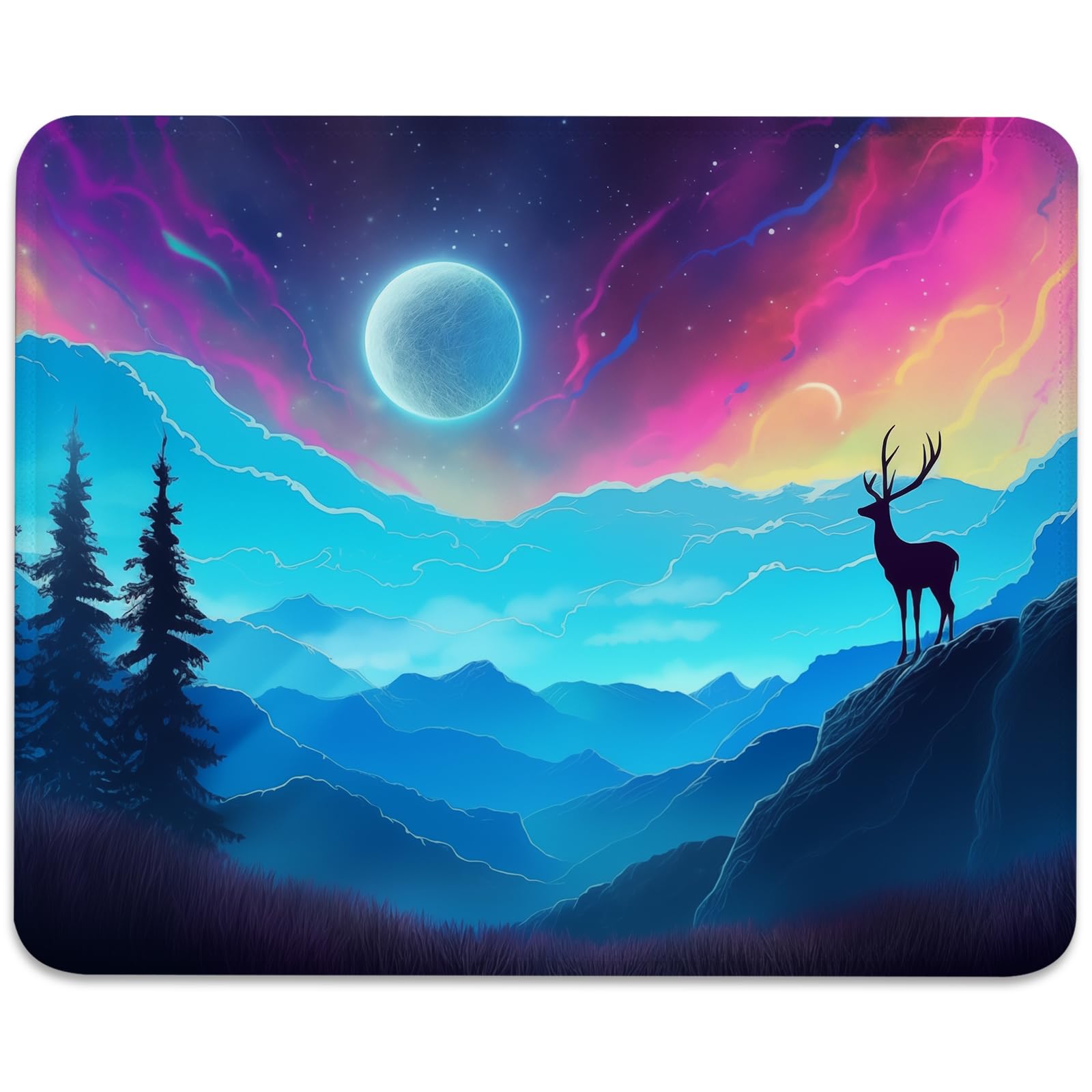 Amazon.com: Enchanted Forest and Mountains Mouse Pad - Mystical Night ...