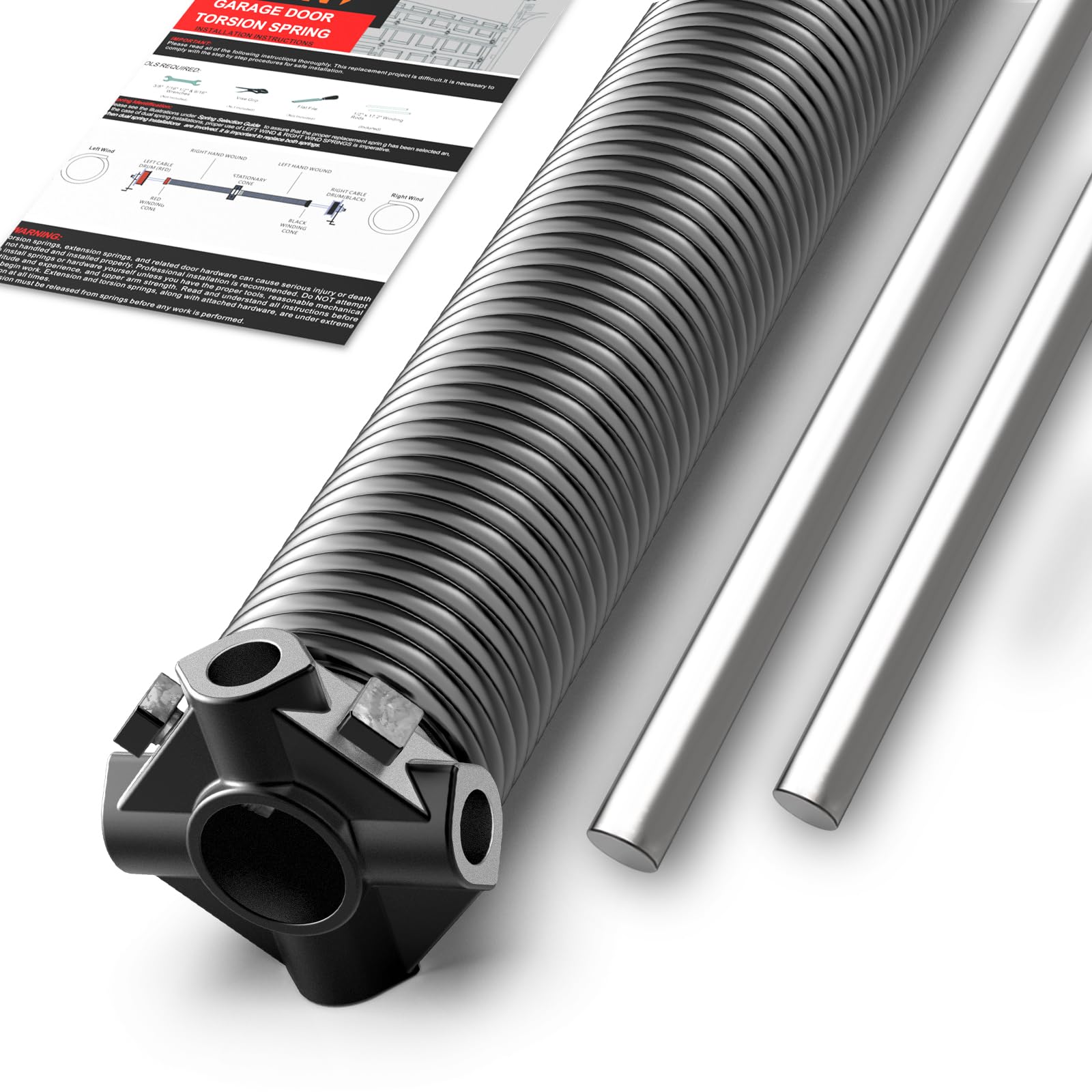 Snapklik.com : Single 2 Left Hand Wound (Black Cone) Garage Door ...