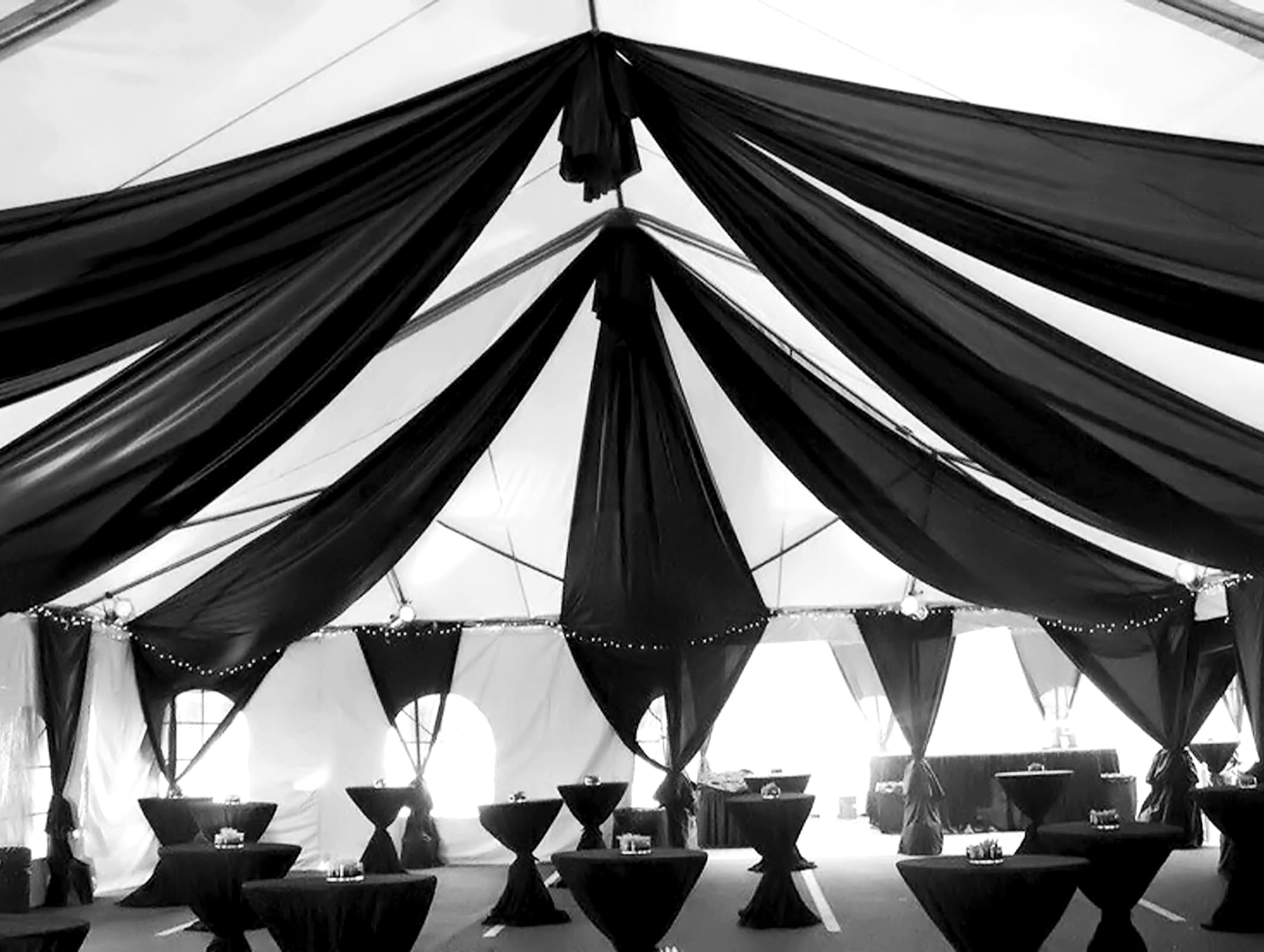 Amazon.com: 6 Panels Black Ceiling Drapes 5ftx20ft Wedding Ceiling ...